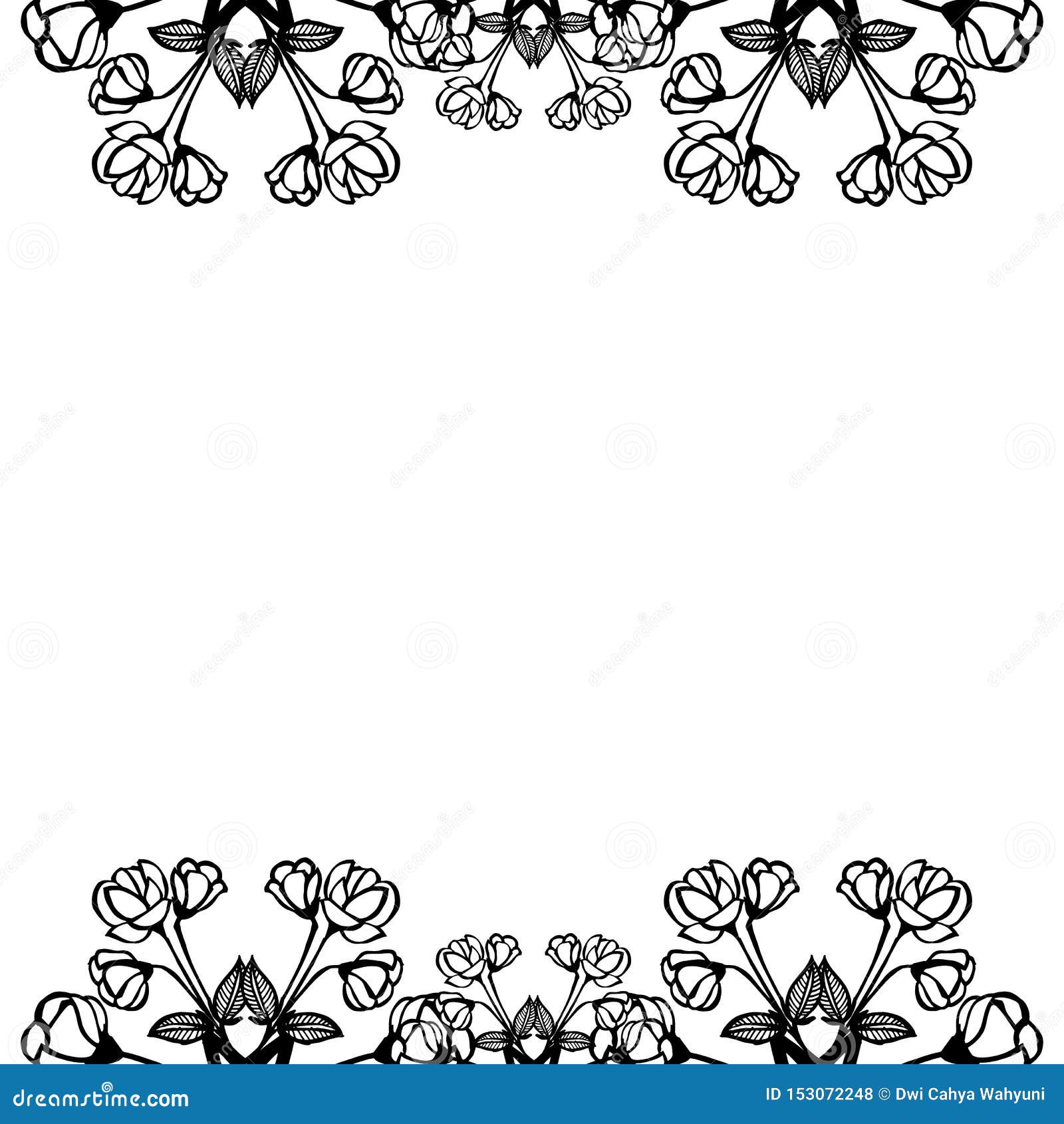 Decorative Frame, Flower Isolated on a White, Design Card. Vector Stock ...