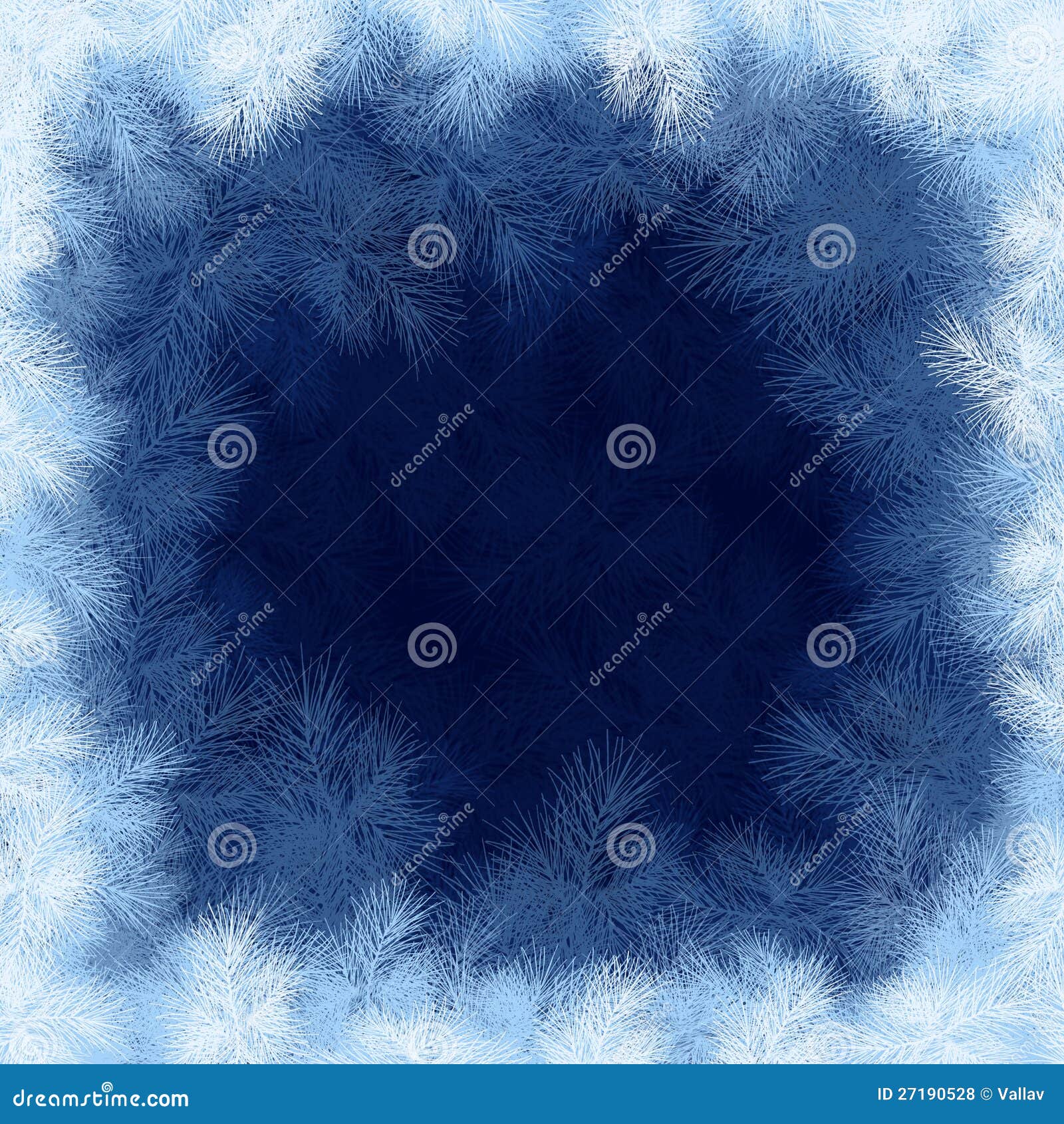 Decorative Frame from the Frozen Fir-tree Branches Stock Illustration ...