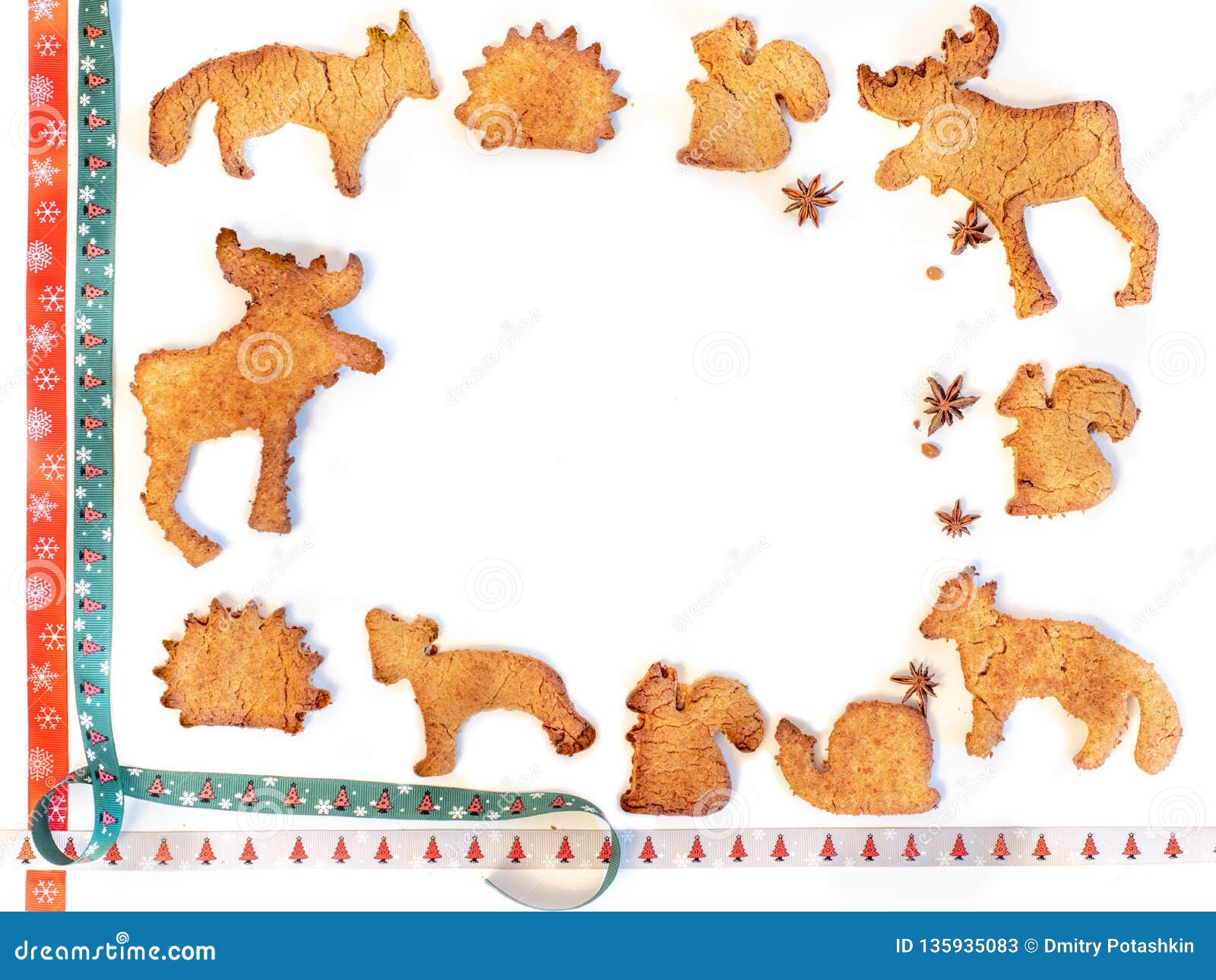 Frame of ginger cookies stock image. Image of merry - 135935083