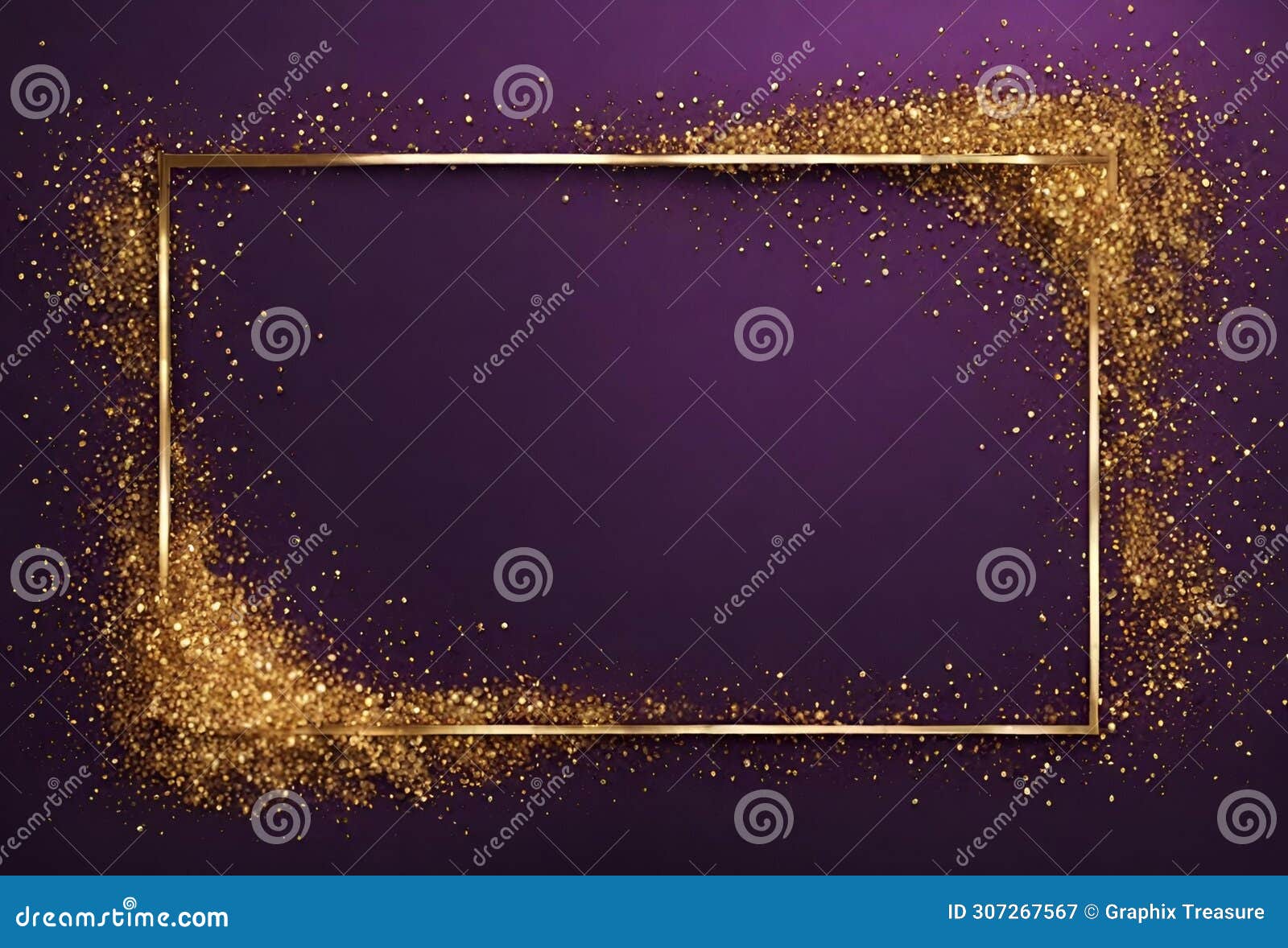 Decorative Frame with a Gold Glitter Effect Generative AI. Stock Image ...