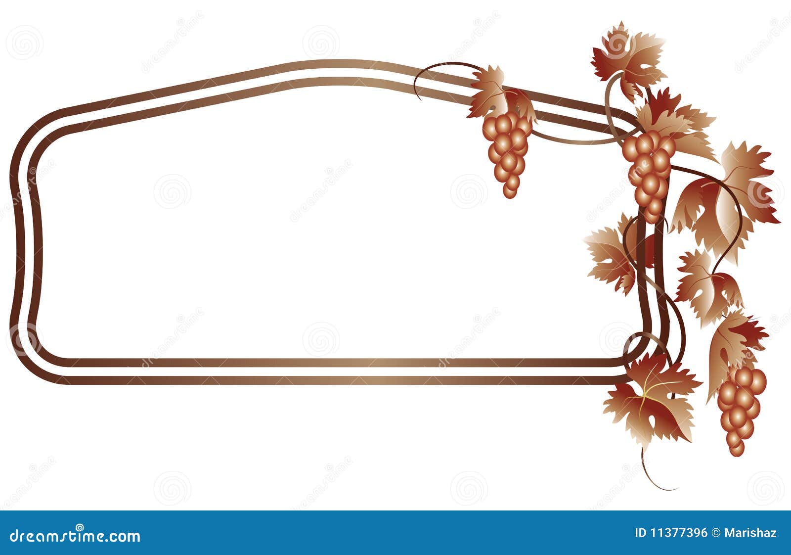 Decorative Frame with Grapes Stock Vector - Illustration of banner ...