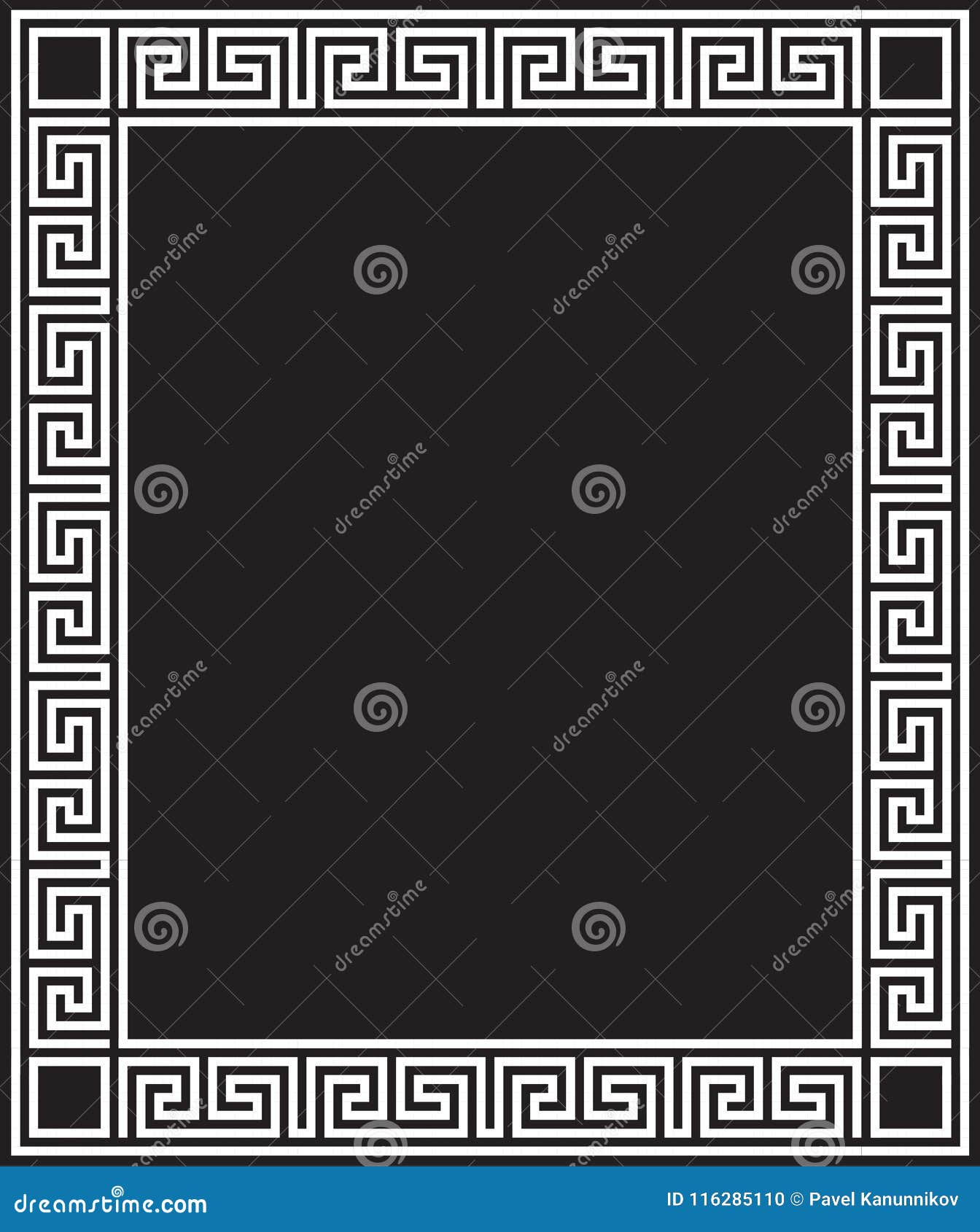 Decorative Frame with Greek Ornament Stock Illustration - Illustration ...