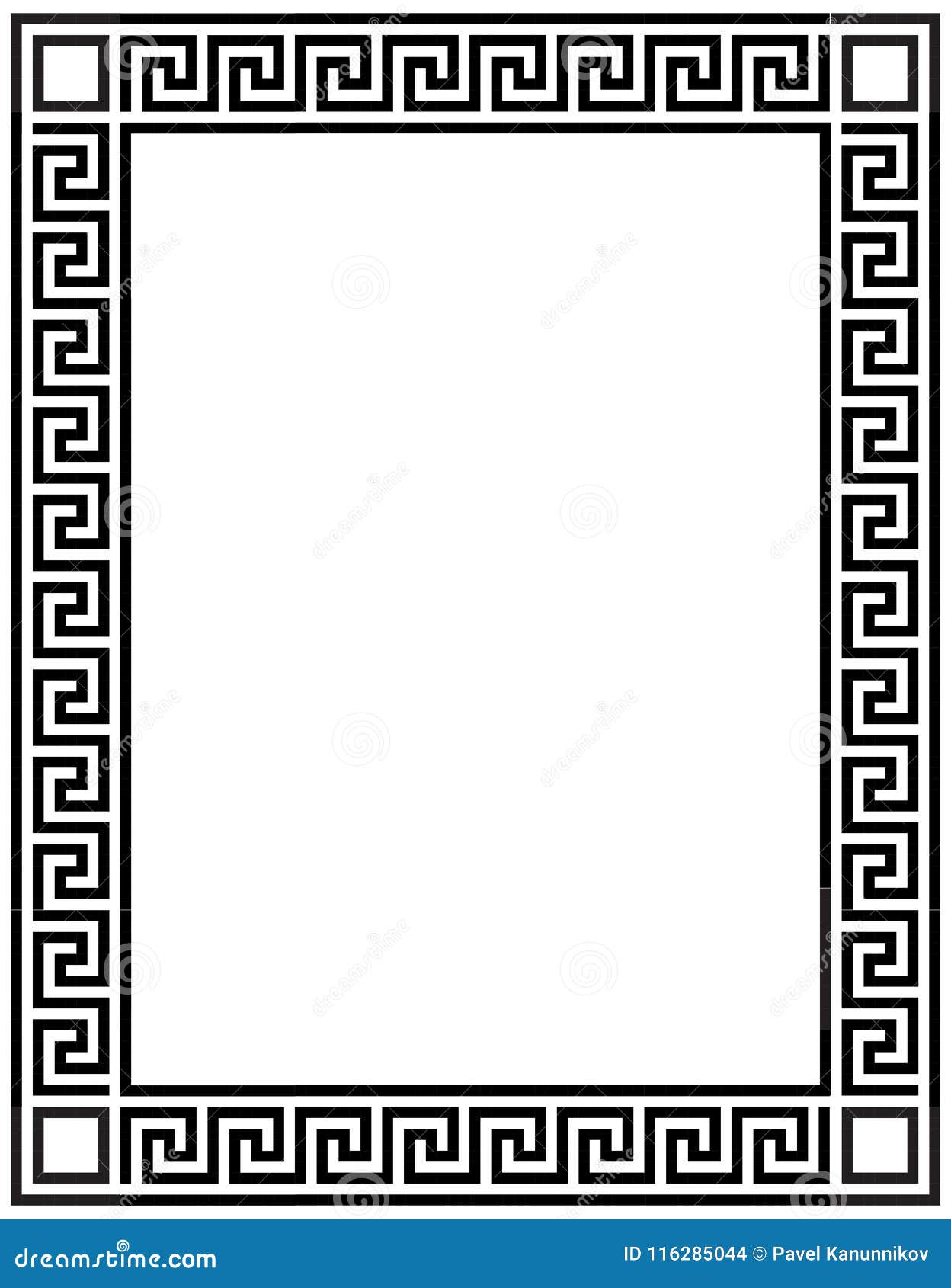 Decorative Frame with Greek Ornament Stock Illustration - Illustration ...