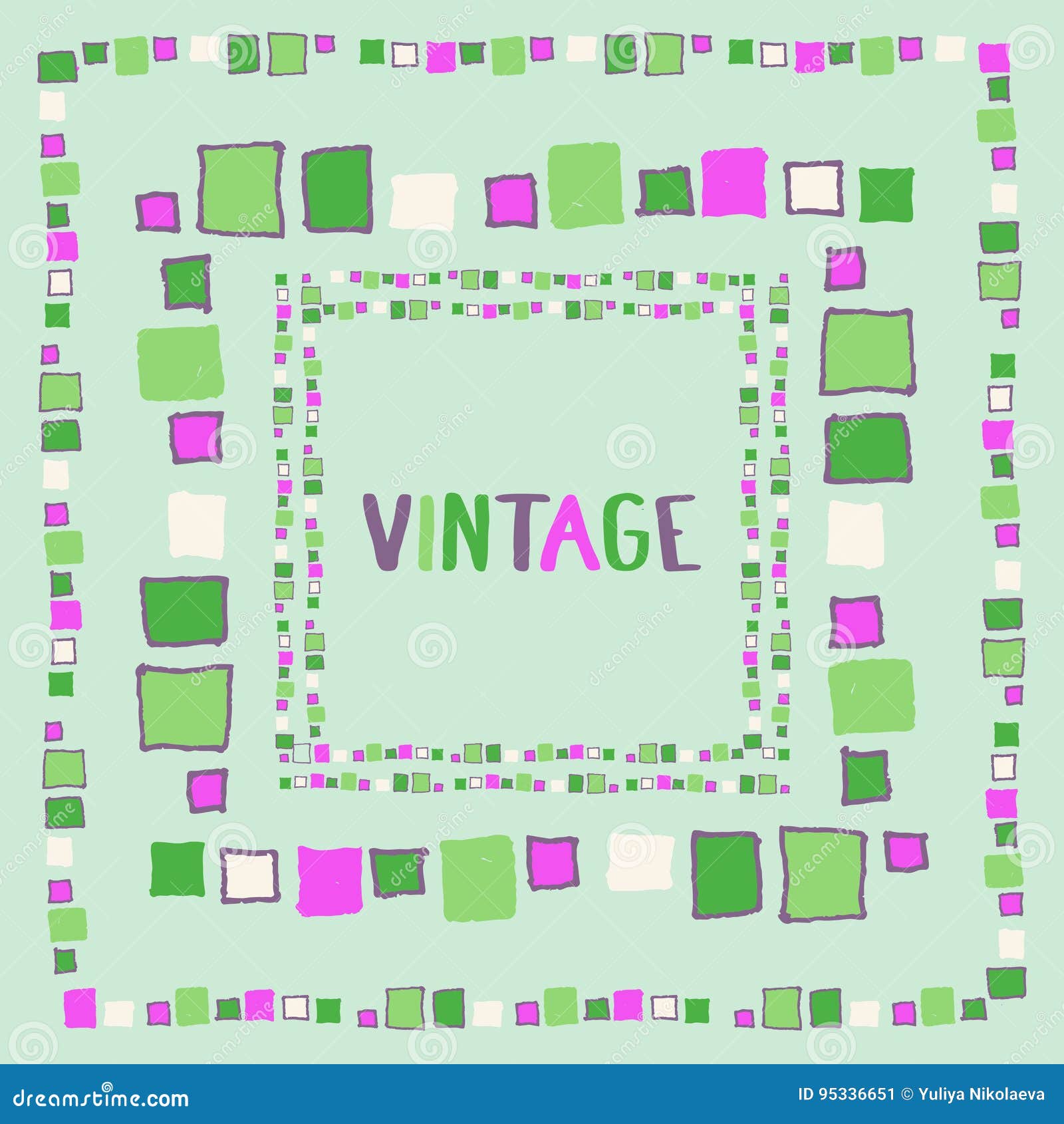 Decorative Frame Grunge Cubes. Vector Illustration. Stock Vector ...