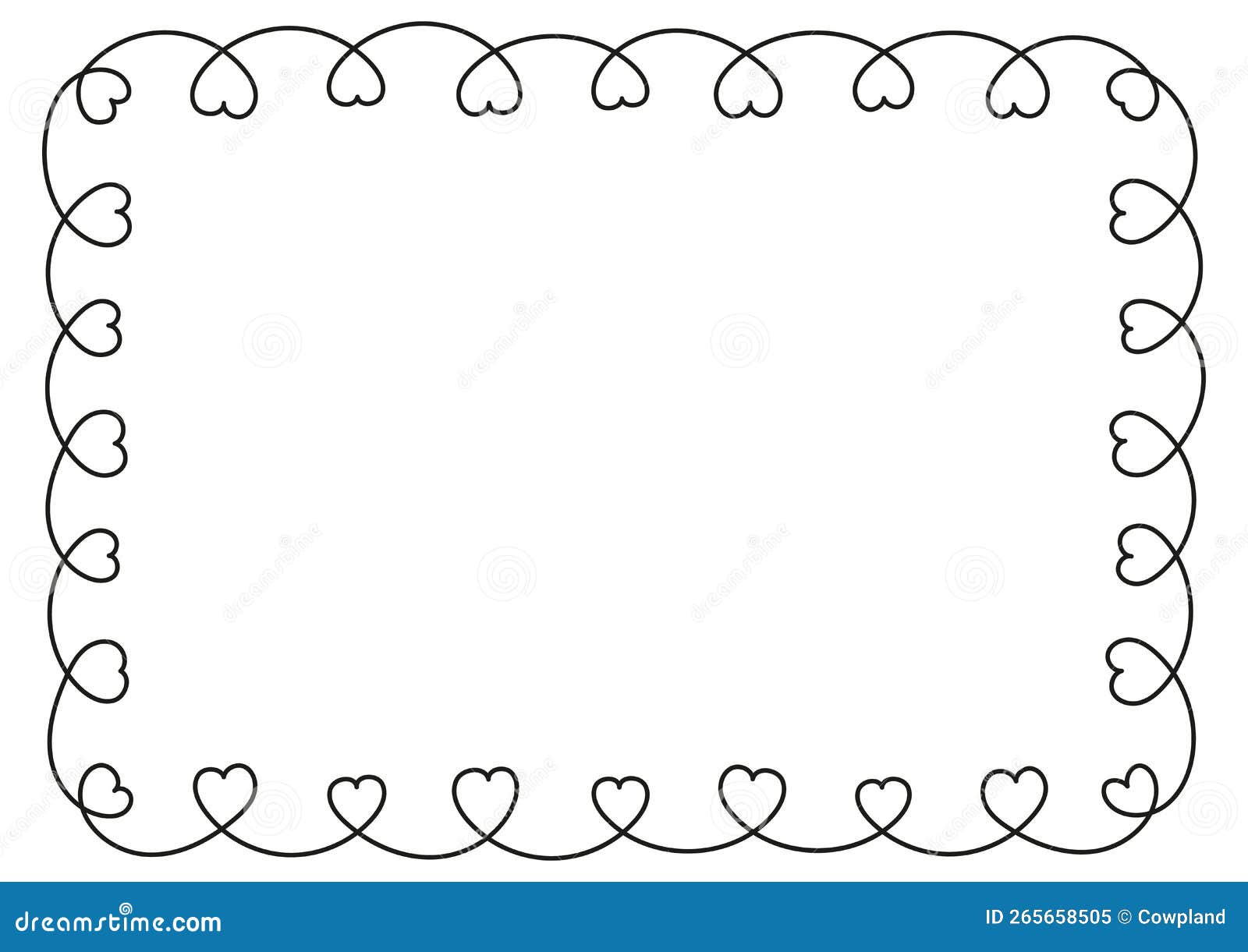Line art frame with hearts stock vector. Illustration of abstract ...