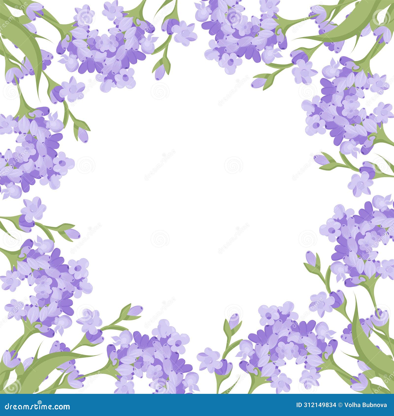 Decorative Frame of Lavender Flowers for Your Design. Vector ...