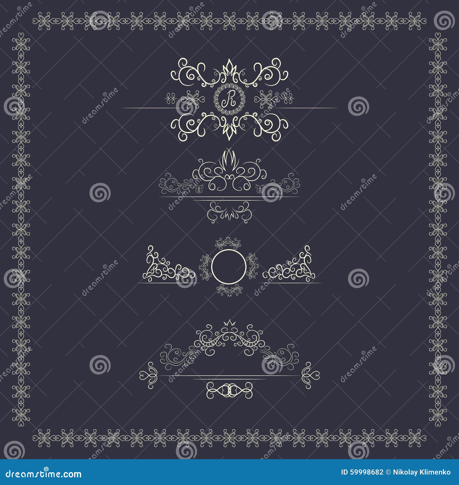 Decorative Frame, Monogram, Border. Template Signage, Log Stock ...