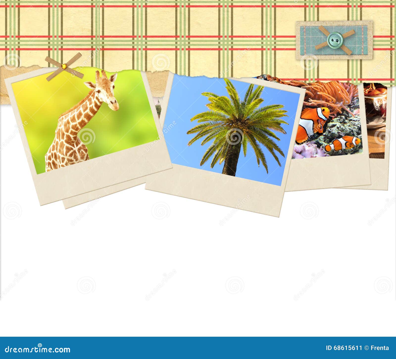 Decorative Frame with Old Paper and Travel Photos Stock Image - Image ...