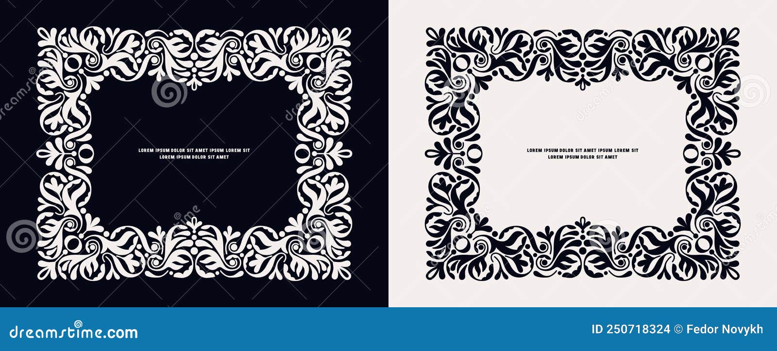 Decorative Frame with Ornament in Floral Style Stock Vector ...