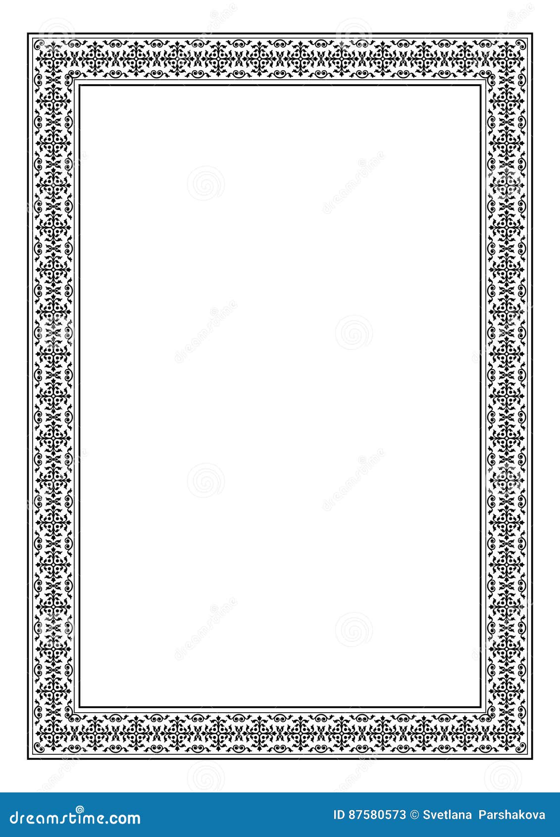Decorative Frame, A4 Page Format, Arabic Style. Stock Vector ...