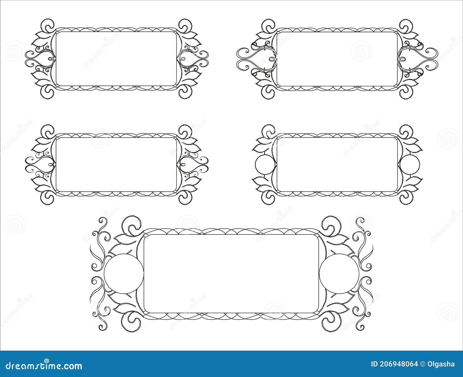 Decorative frame pattern stock vector. Illustration of element - 206948064