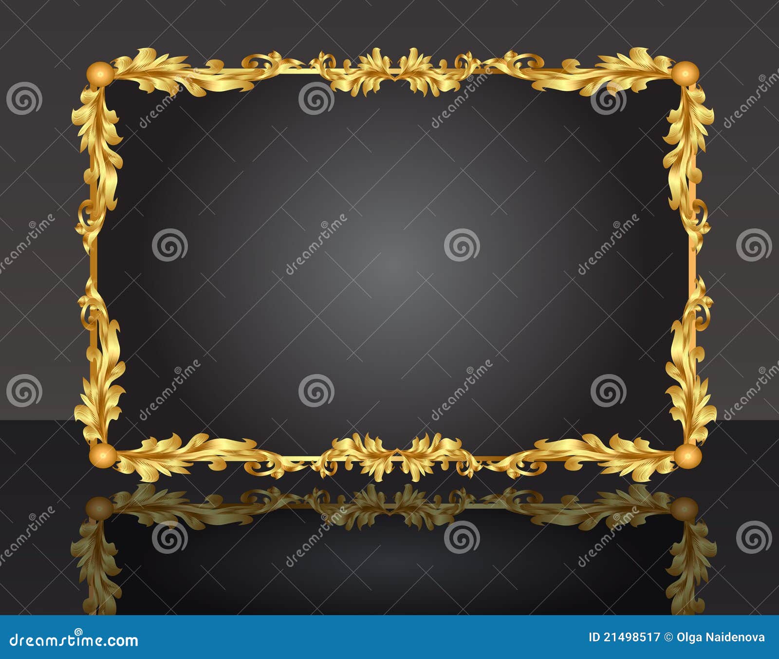 Decorative Frame with Pattern Gold Sheet Stock Vector - Illustration of ...