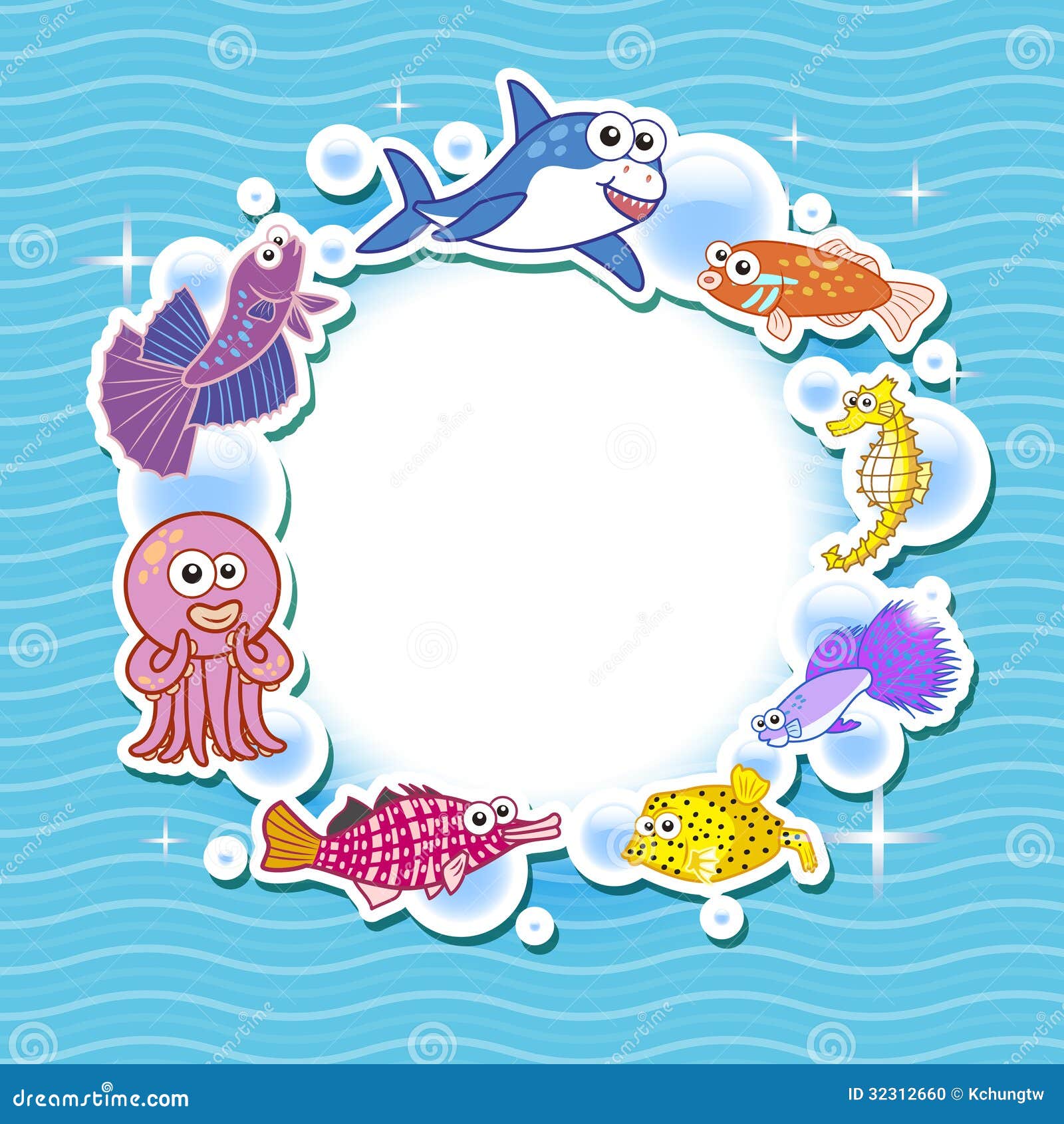 Decorative Frame for Photo with Tropical Bright Fishes Stock Vector ...