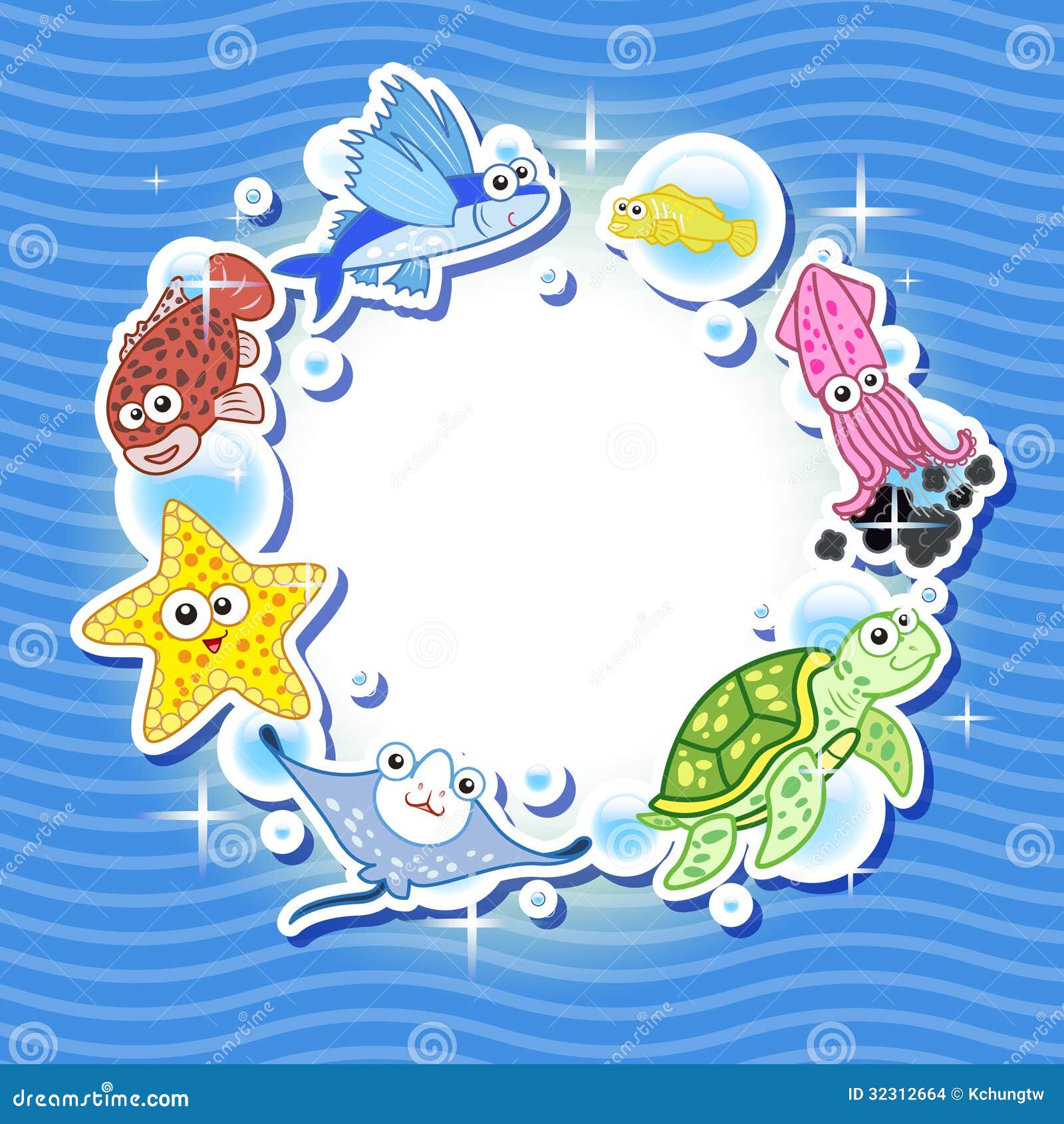 Decorative Frame for Photo with Tropical Bright Fishes Stock Vector ...