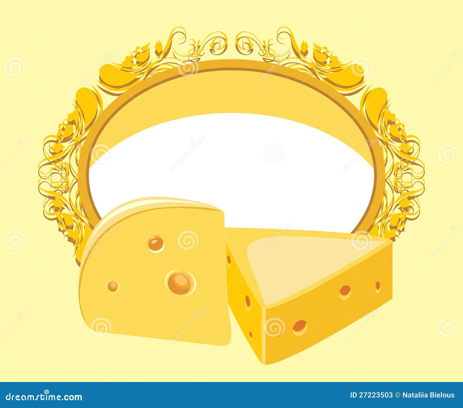 Decorative Frame with Piece of Cheese Stock Vector - Illustration of ...