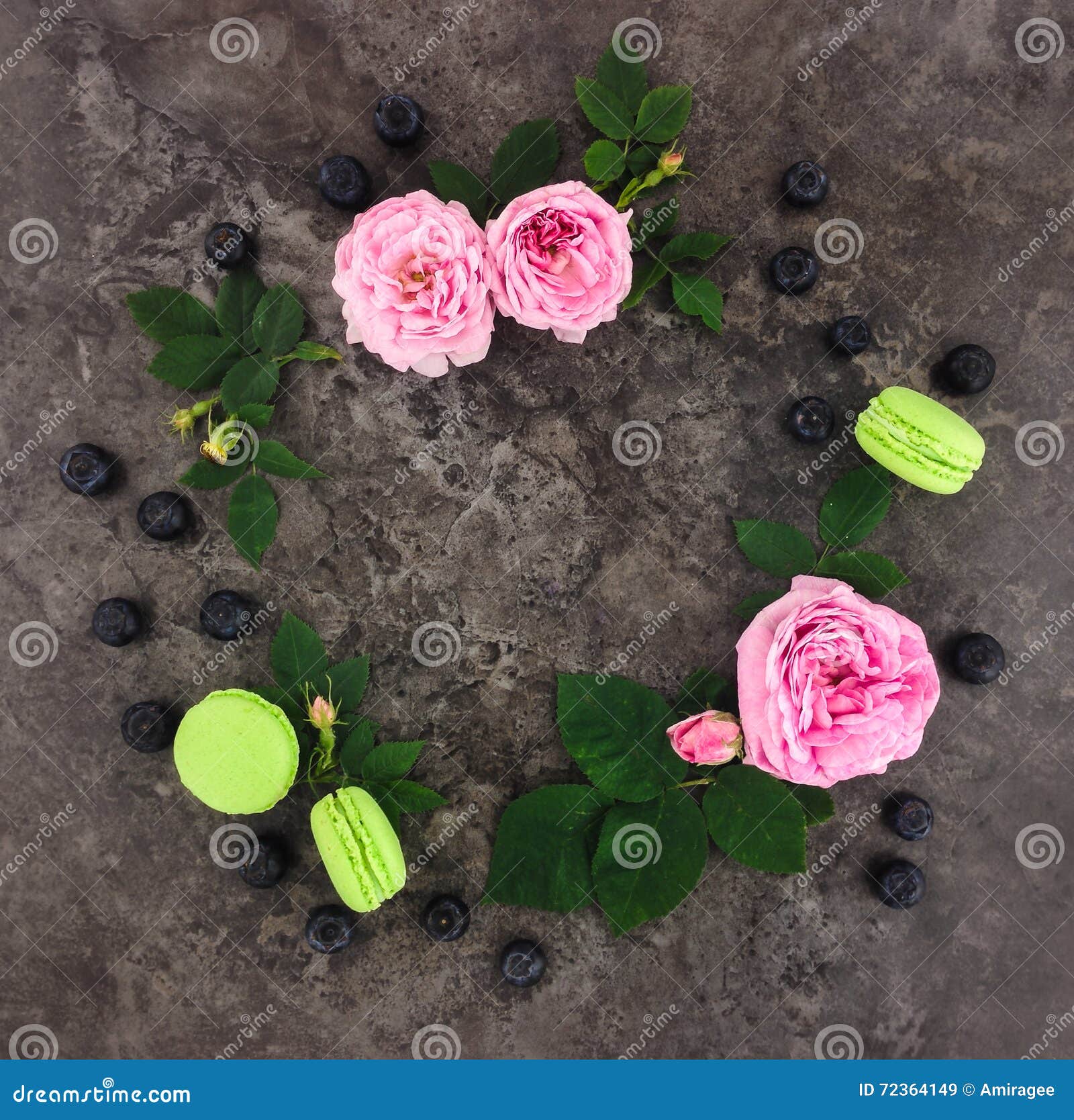 Decorative Frame with Pink Bright Roses on Dark Background Stock Image ...