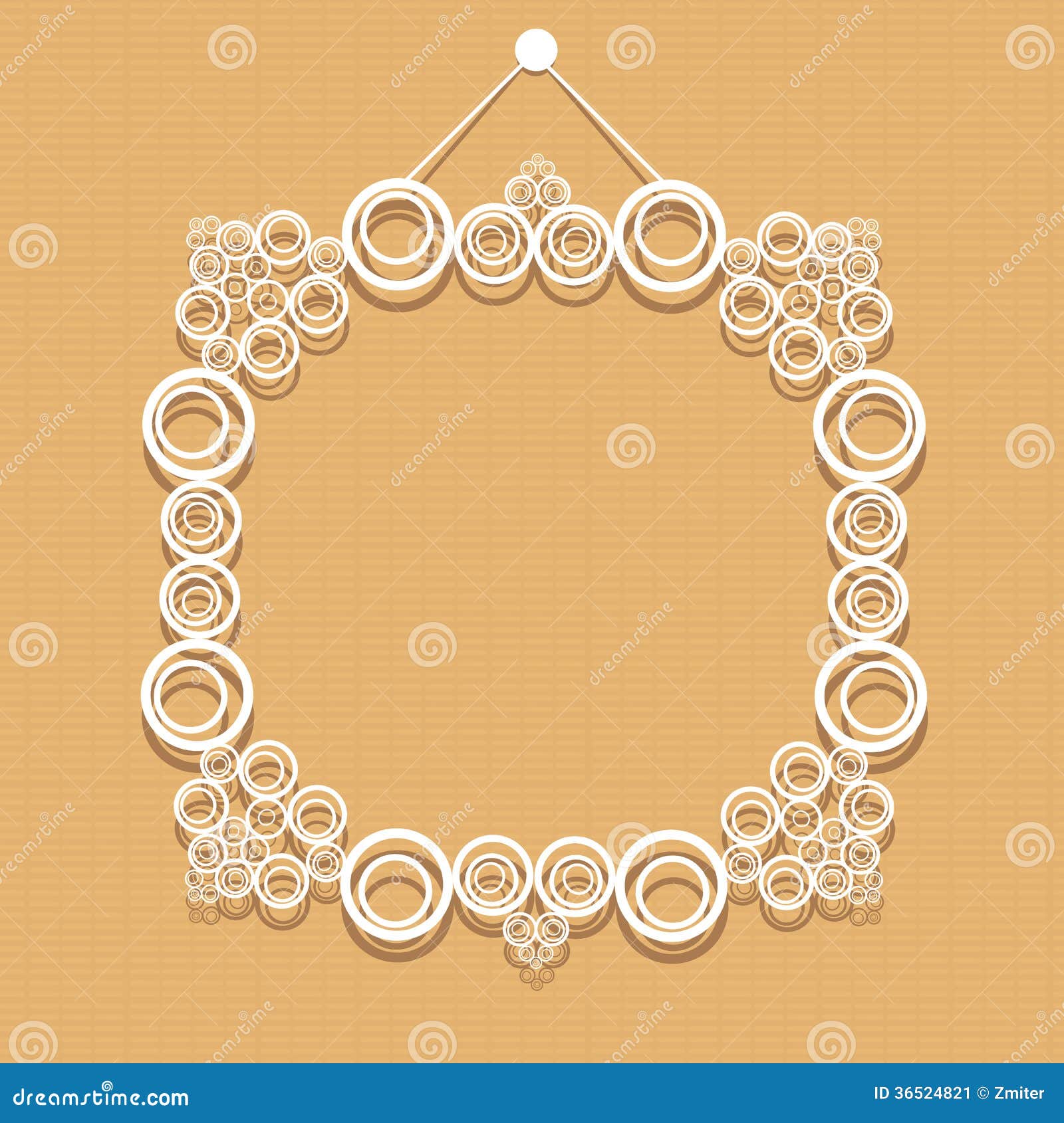 Decorative Frame on Retro Brown Wall. Stock Vector - Illustration of ...