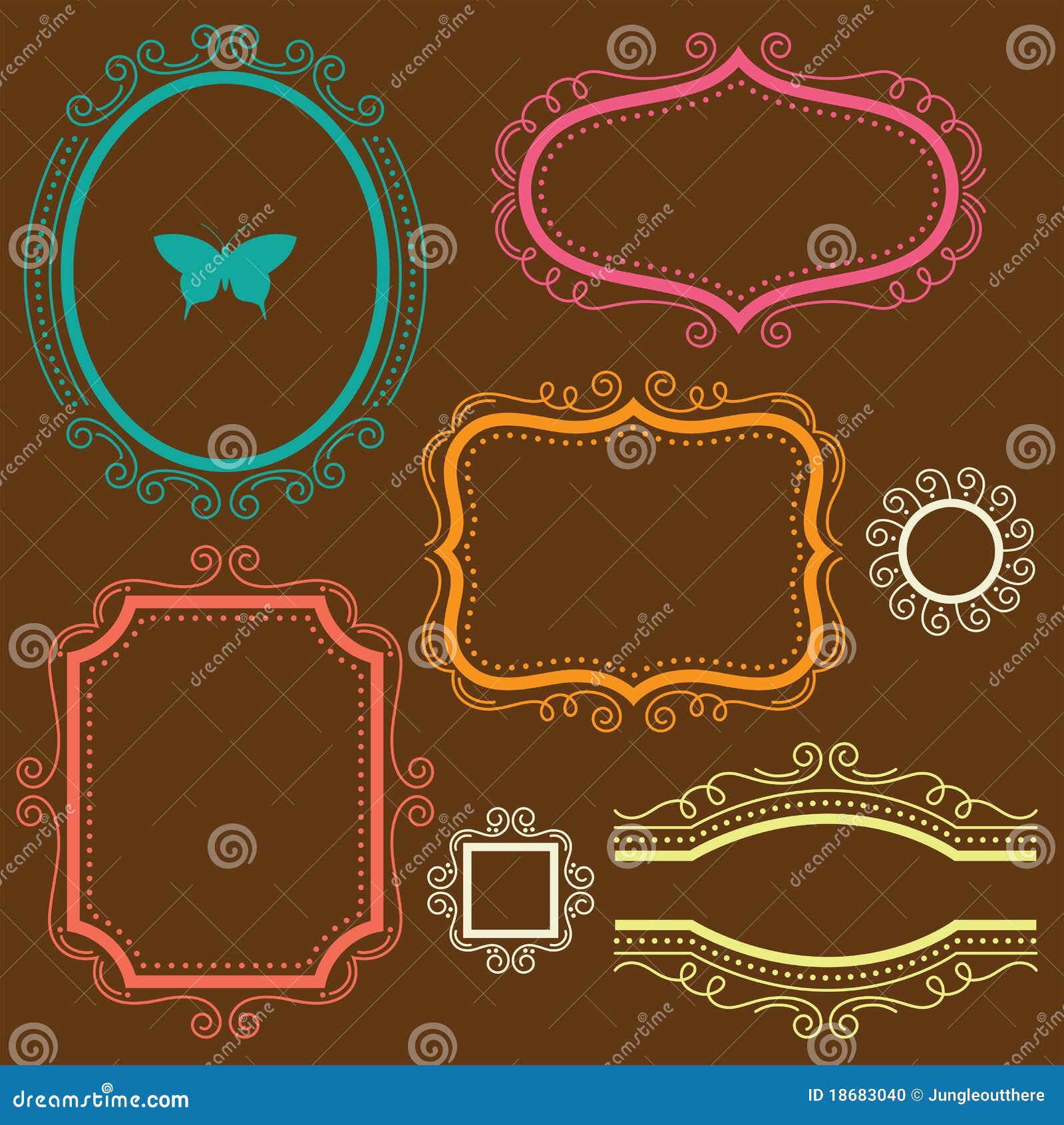 Decorative Frame Set stock vector. Illustration of retro - 18683040