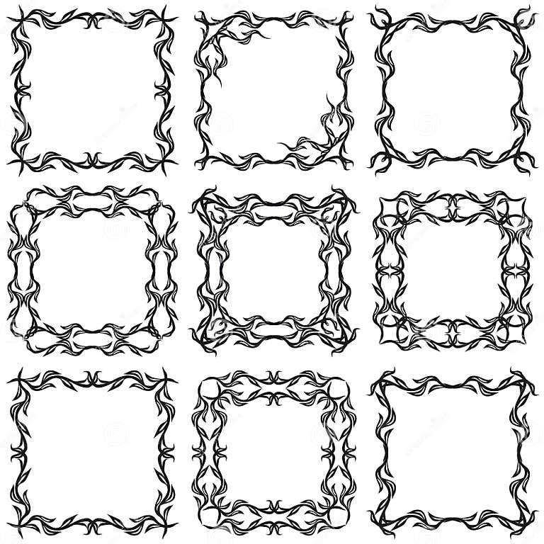 Decorative Frame Set II B&w Stock Vector - Illustration of elements ...
