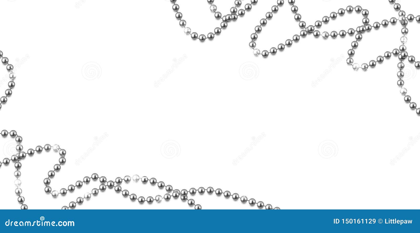 Decorative Frame with Shiny Realistic Silver Beads, Jewelry, Vector ...