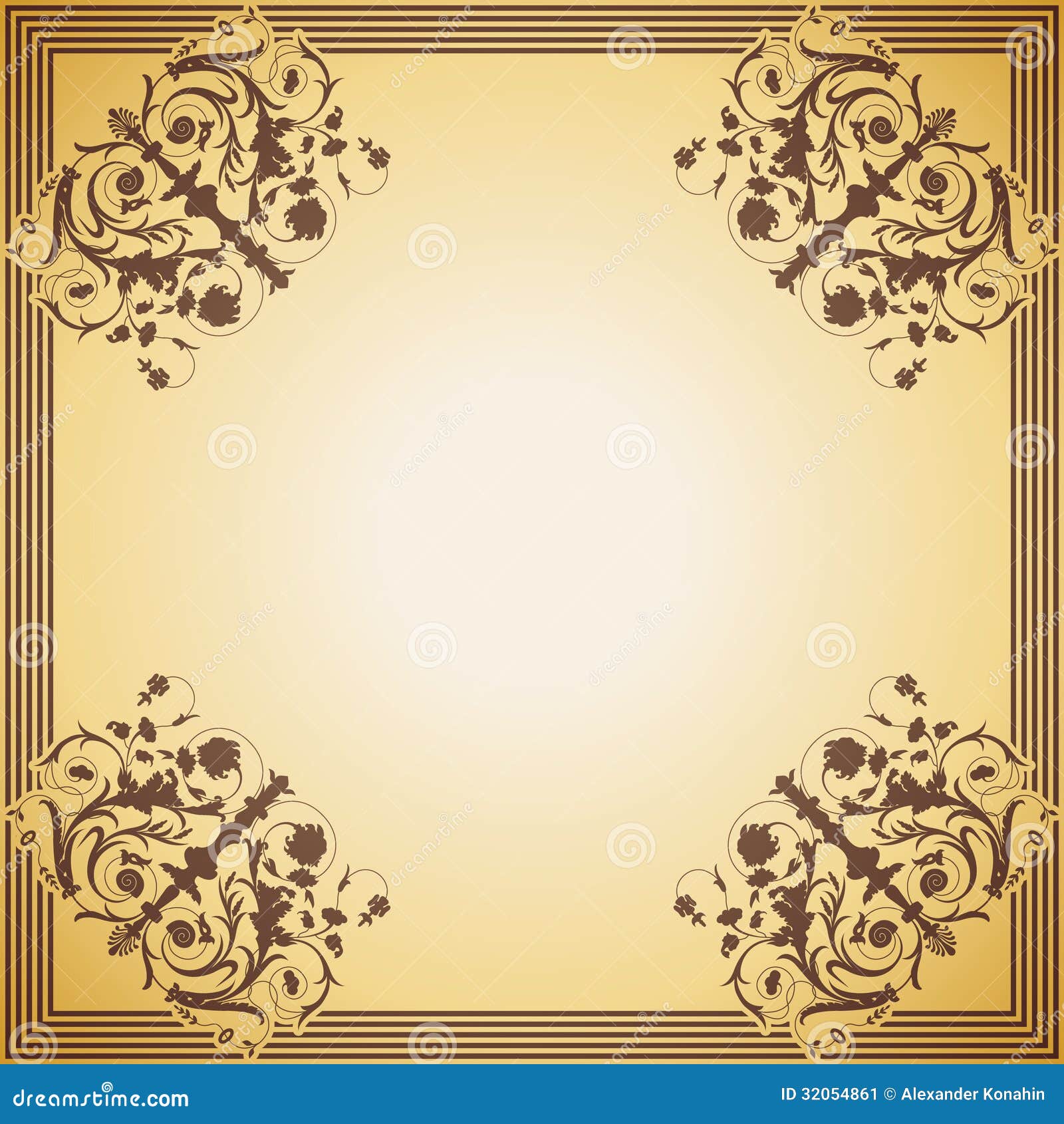 Decorative Frame in the Style of Vintage Stock Vector - Illustration of ...