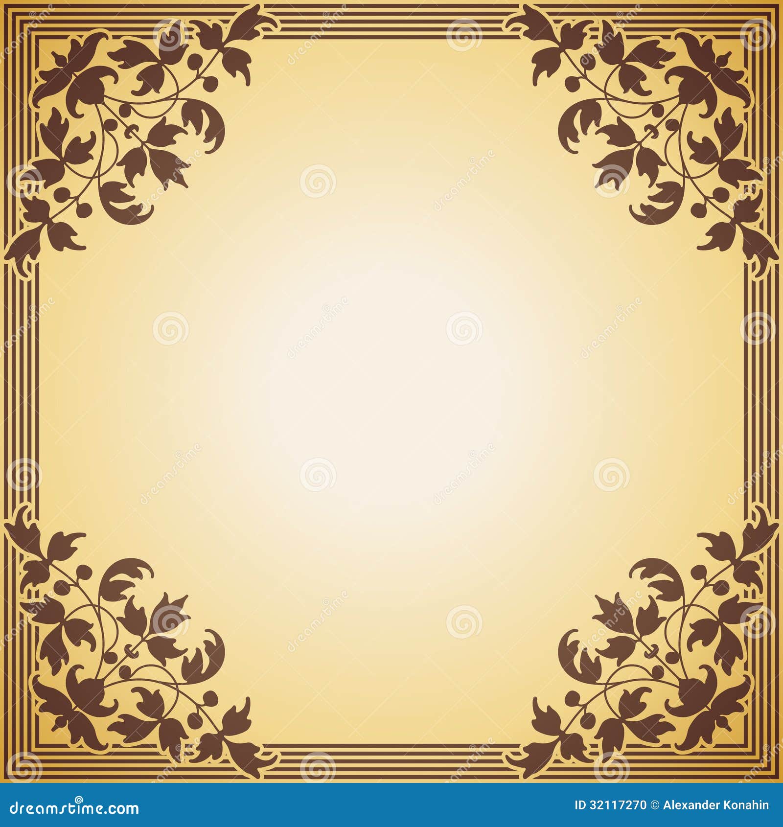 Decorative Frame in the Style of Vintage Stock Vector - Illustration of ...