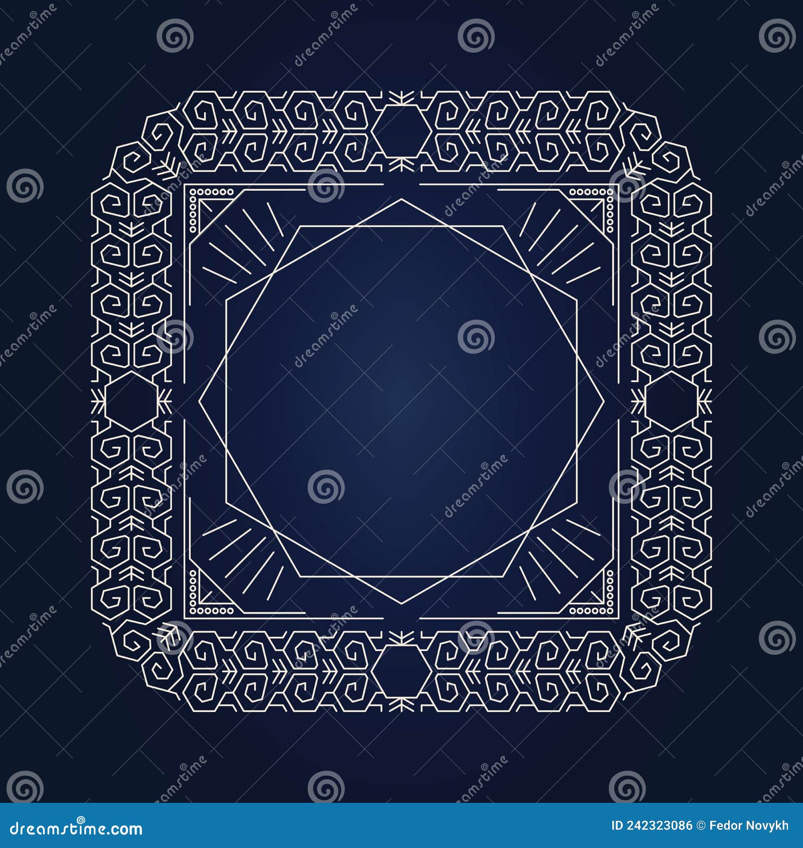 Decorative Frame in Thin Line Style for Your Design Stock Vector ...