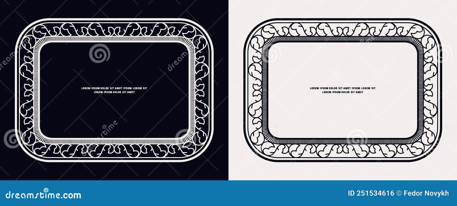 Decorative Frame in Thin Line Style Stock Vector - Illustration of ...