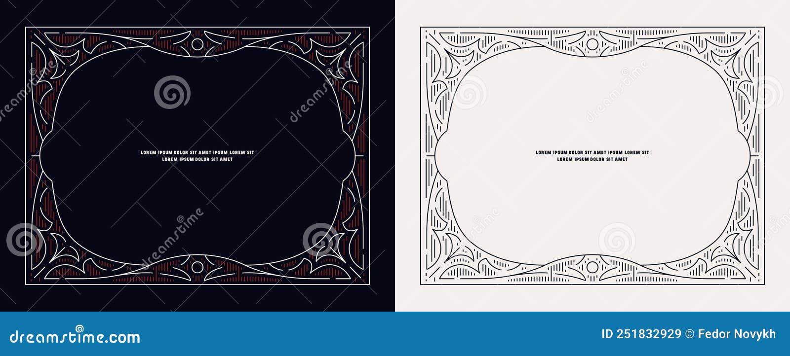 Decorative Frame in Thin Line Style for Your Design Stock Vector ...