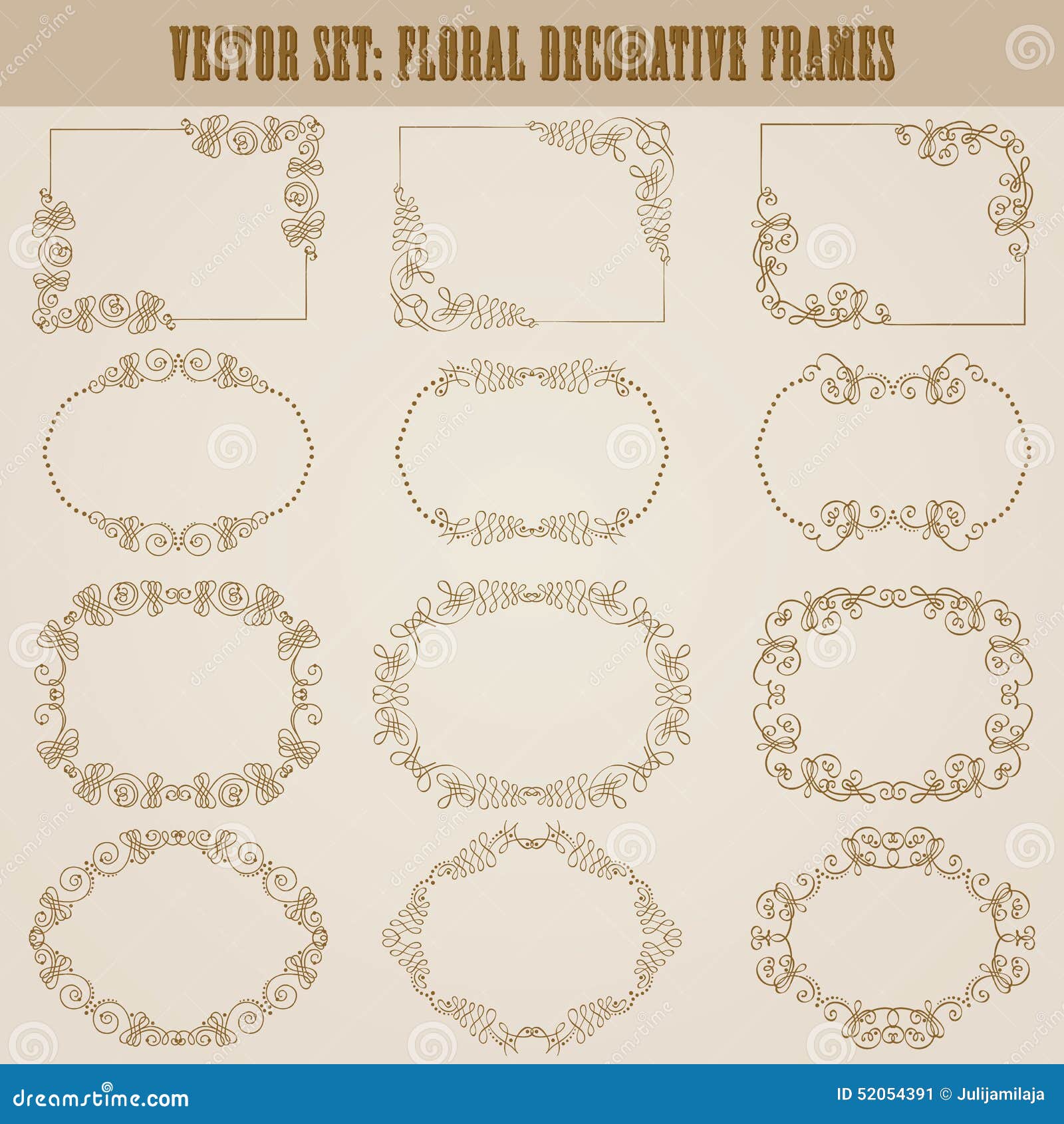 Decorative frame stock illustration. Illustration of design - 52054391