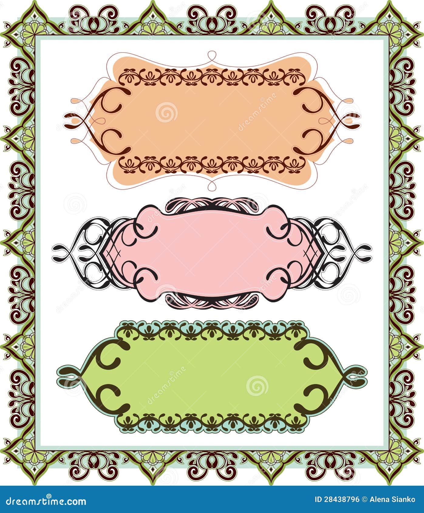 Decorative Frame and Vignettes Stock Vector - Illustration of ...