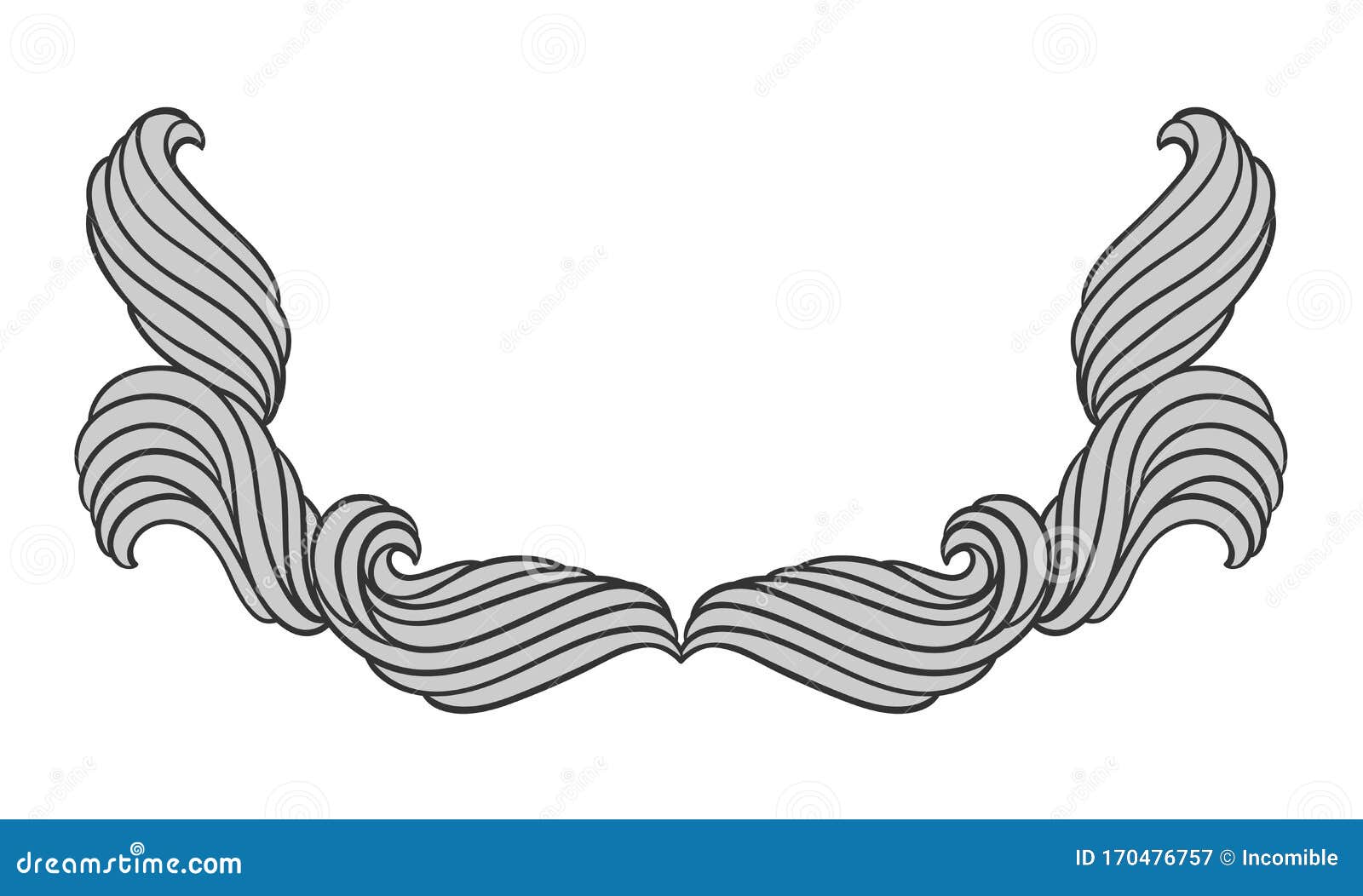 Decorative Frame from Waves. Background with Sea, River or Water Curls ...