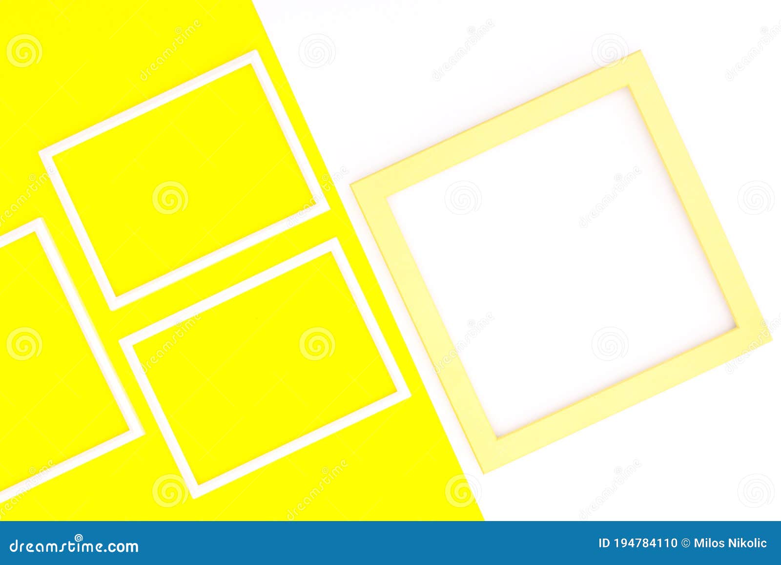 Decorative Frame on Yellow Background Stock Photo - Image of greeting ...