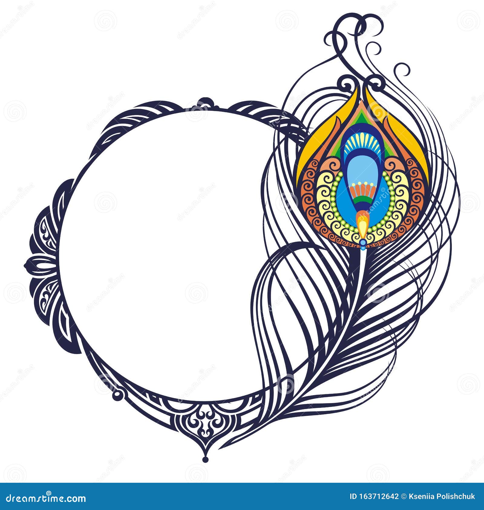 Frame with Peacock Feathers. Peacock Feathers Royal Pattern Frame Stock ...