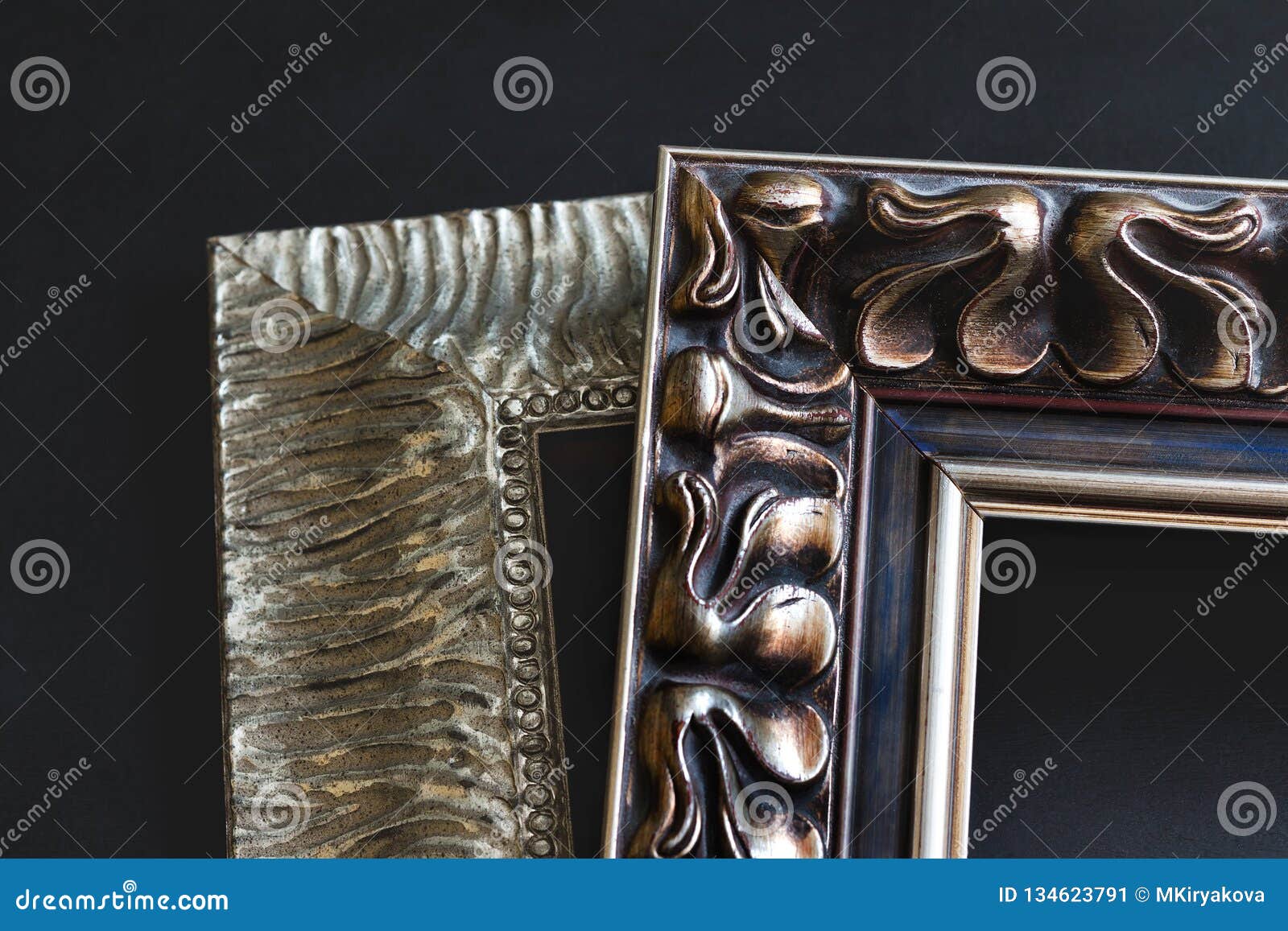 Decorative Frames on Black Background. Stock Image - Image of black ...