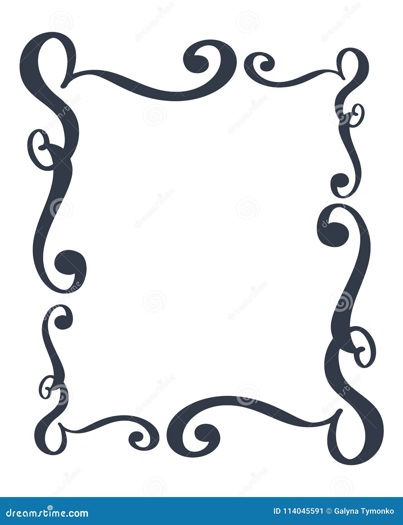 Decorative Frames and Border Standard Rectangle Hand Drawn Flourish Separator Calligraphy ...