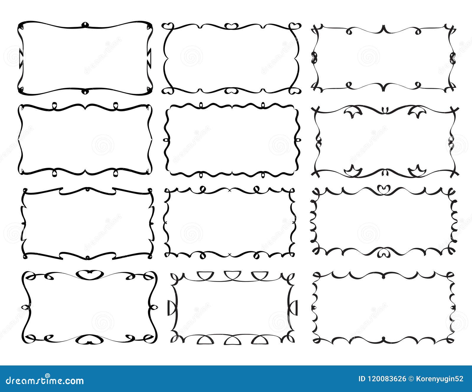 Decorative Frames and Borders Rectangle Proportions, Greeting Ca Stock ...