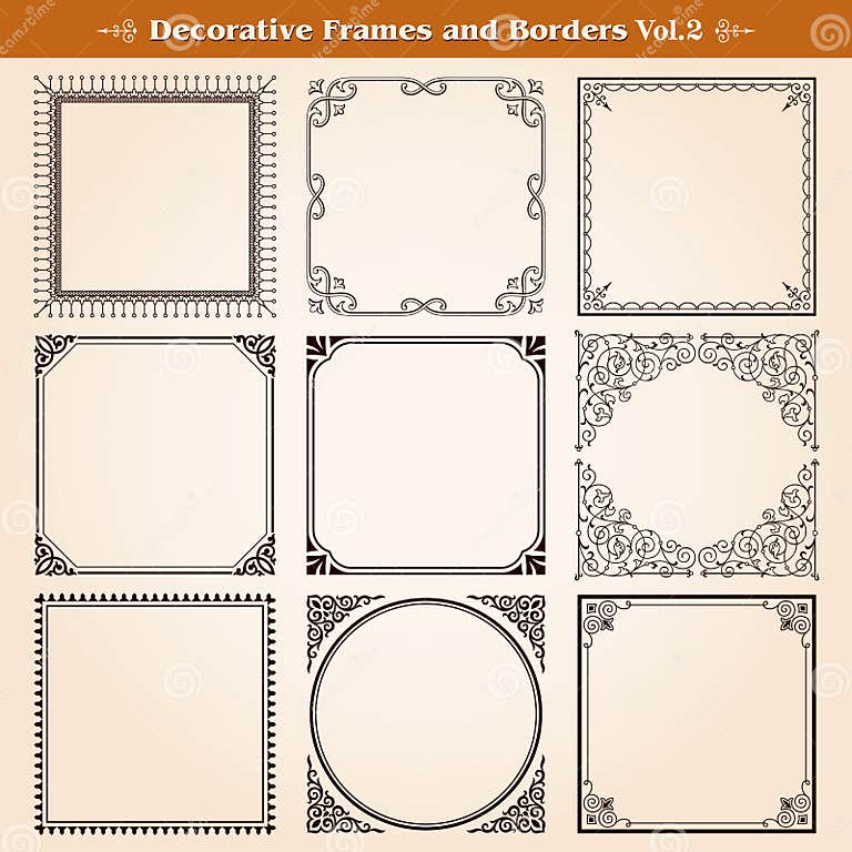 Decorative Frames and Borders Stock Vector - Illustration of decoration ...