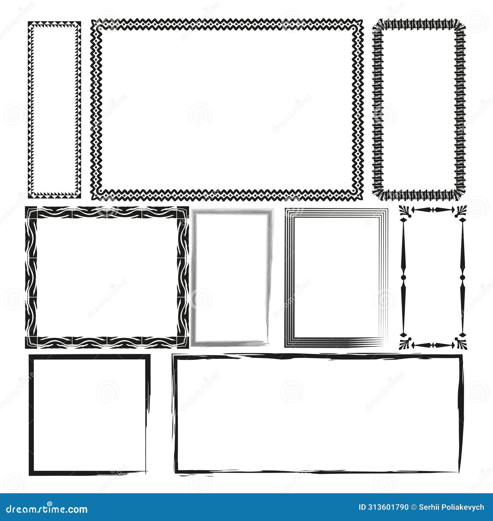 Decorative Frames Collection. Various Border Designs. Classic Frame Set. Vector Illustration ...