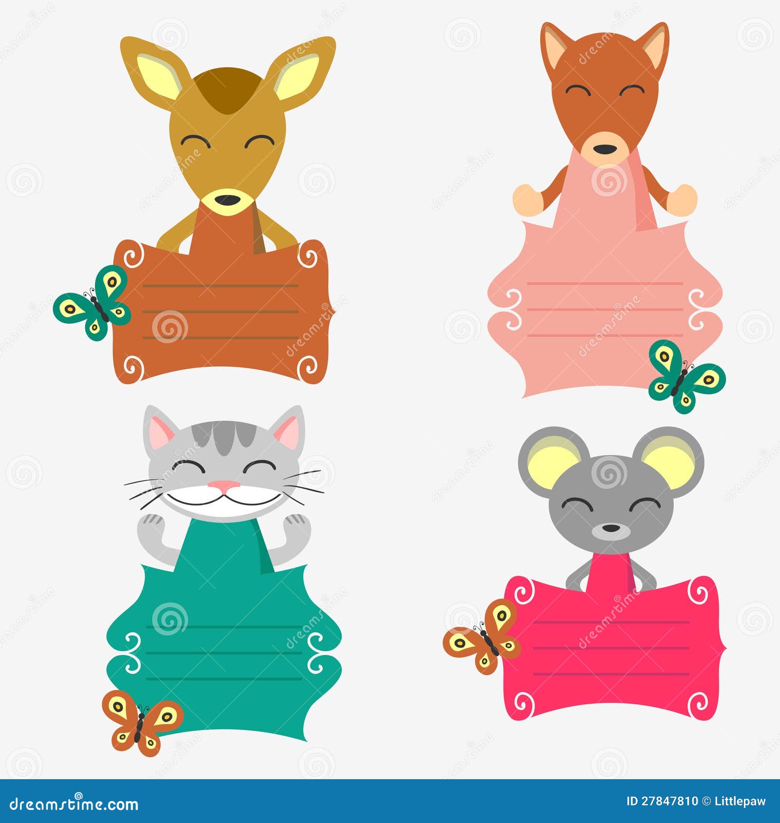 Decorative Frames with Cute Animals Stock Vector - Illustration of deer ...