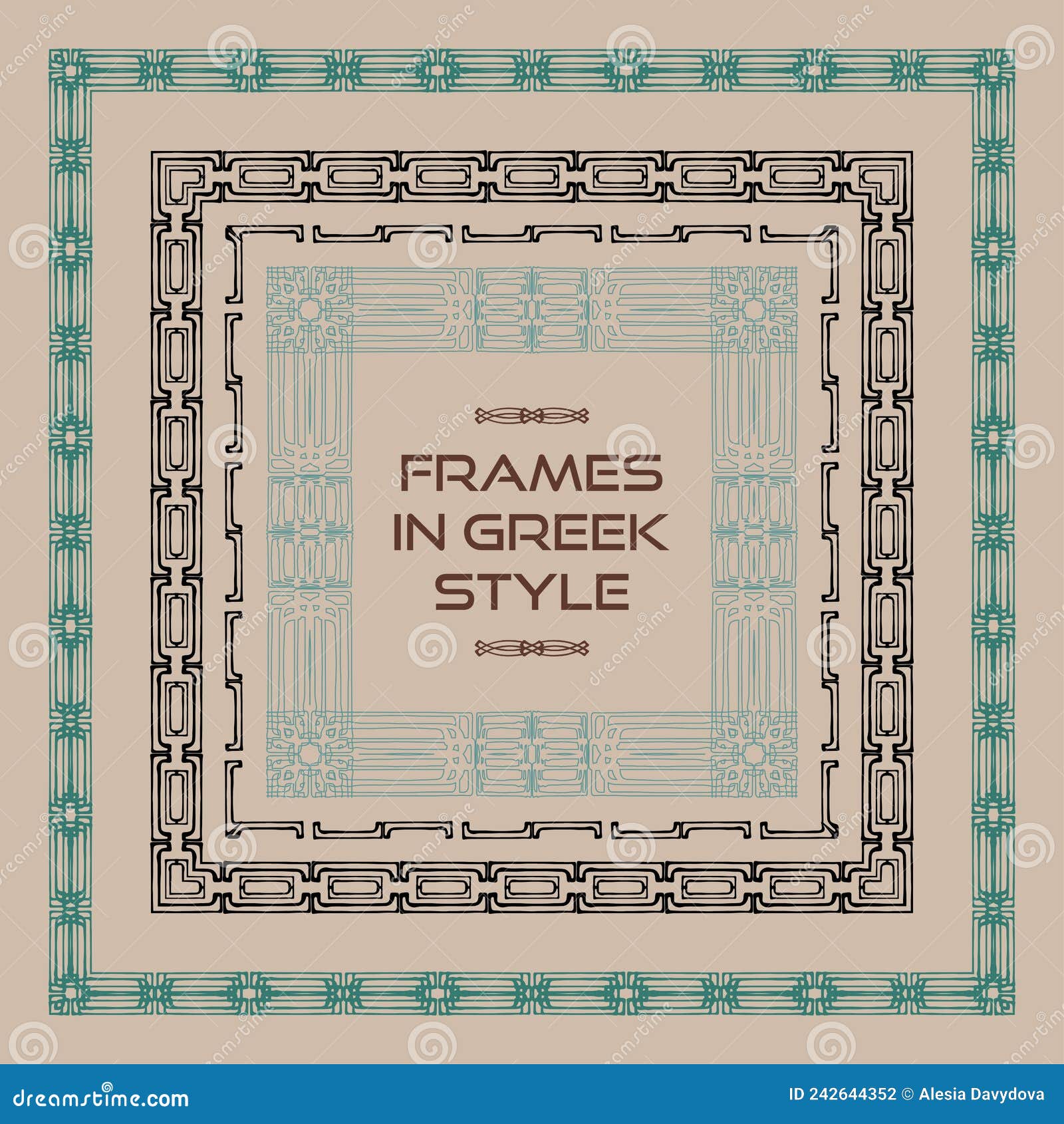 Decorative Frames in the Greek Style. Set of Vector Isolated Icons. a ...