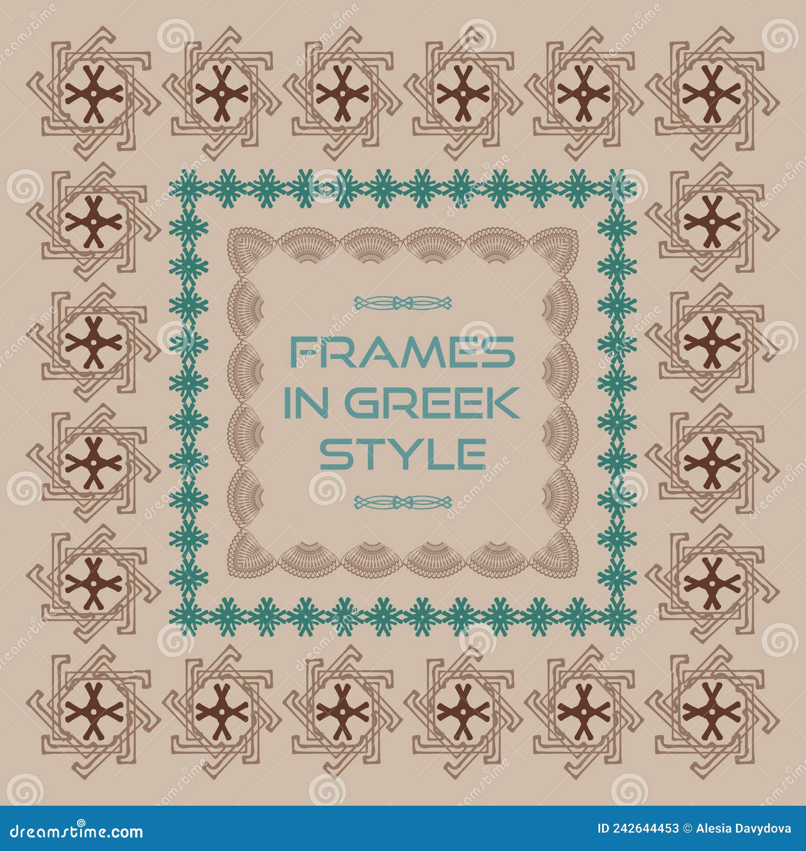 Decorative Frames in the Greek Style. Set of Vector Isolated Icons. a ...