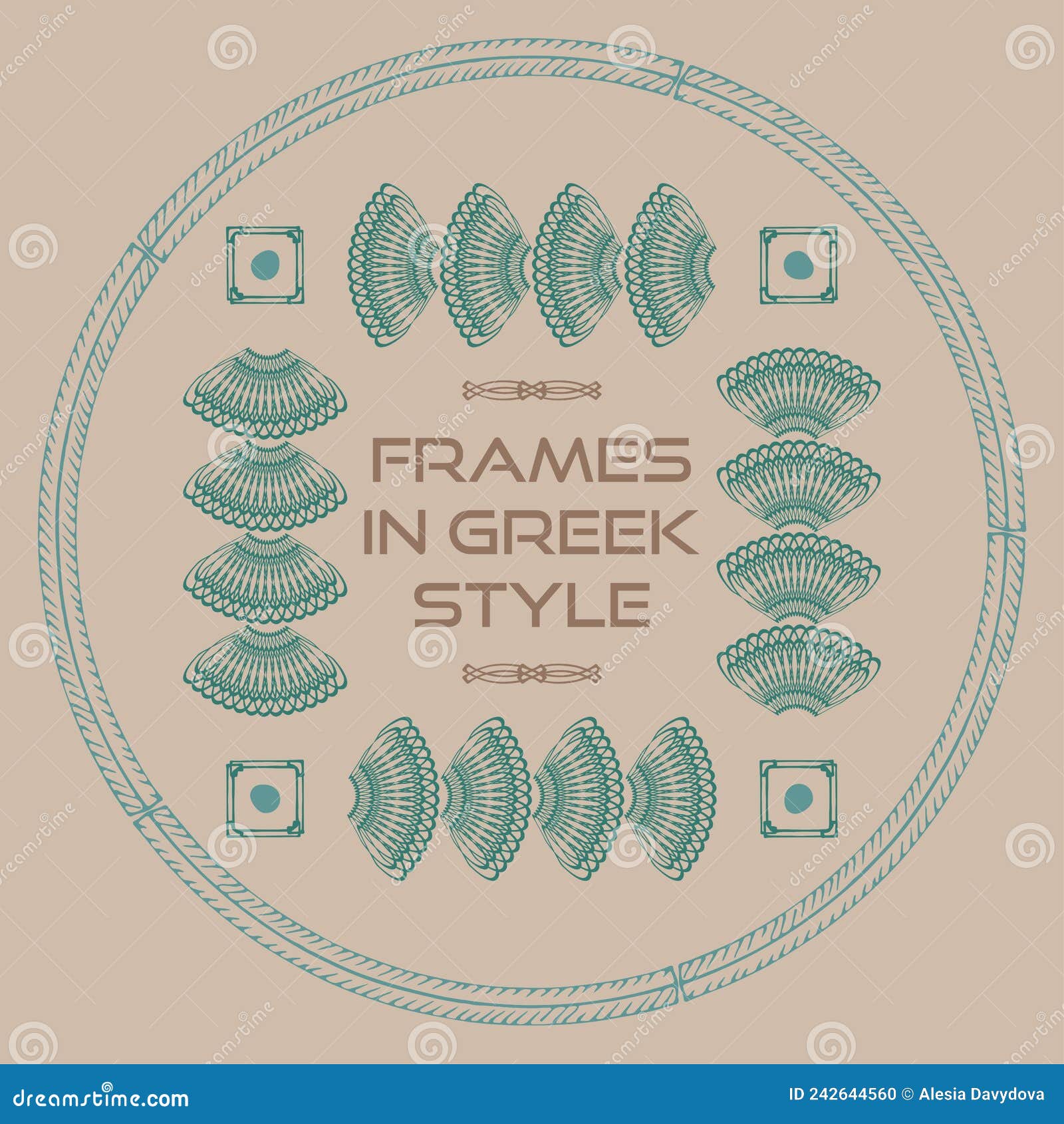 Decorative Frames in the Greek Style. Set of Vector Isolated Icons ...