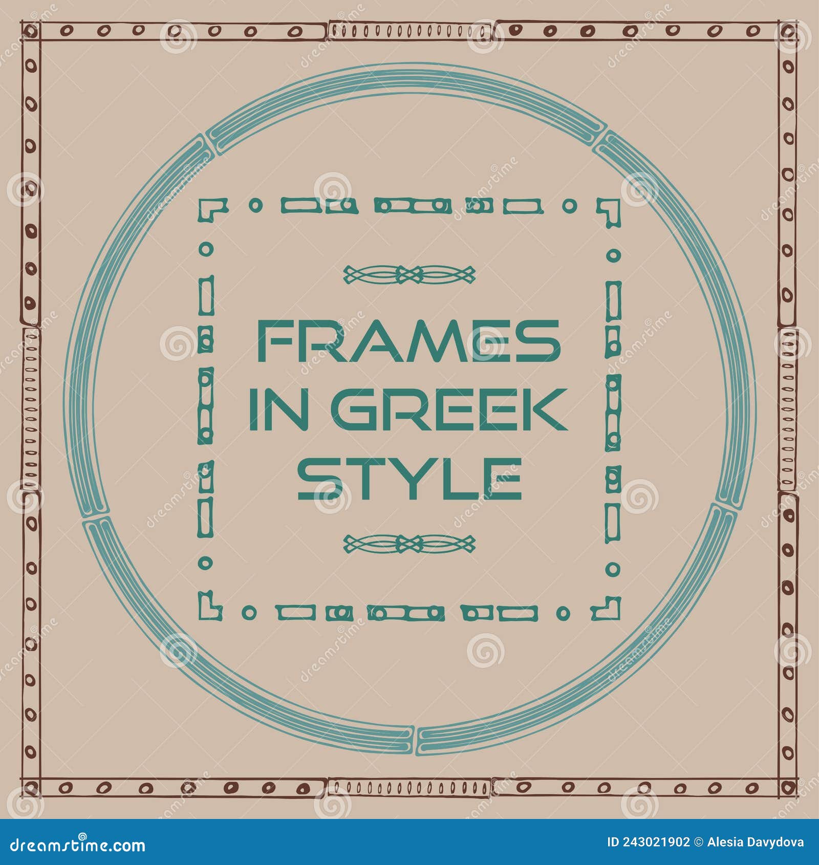 Decorative Frames in the Greek Style. Set of Vector Isolated Icons ...