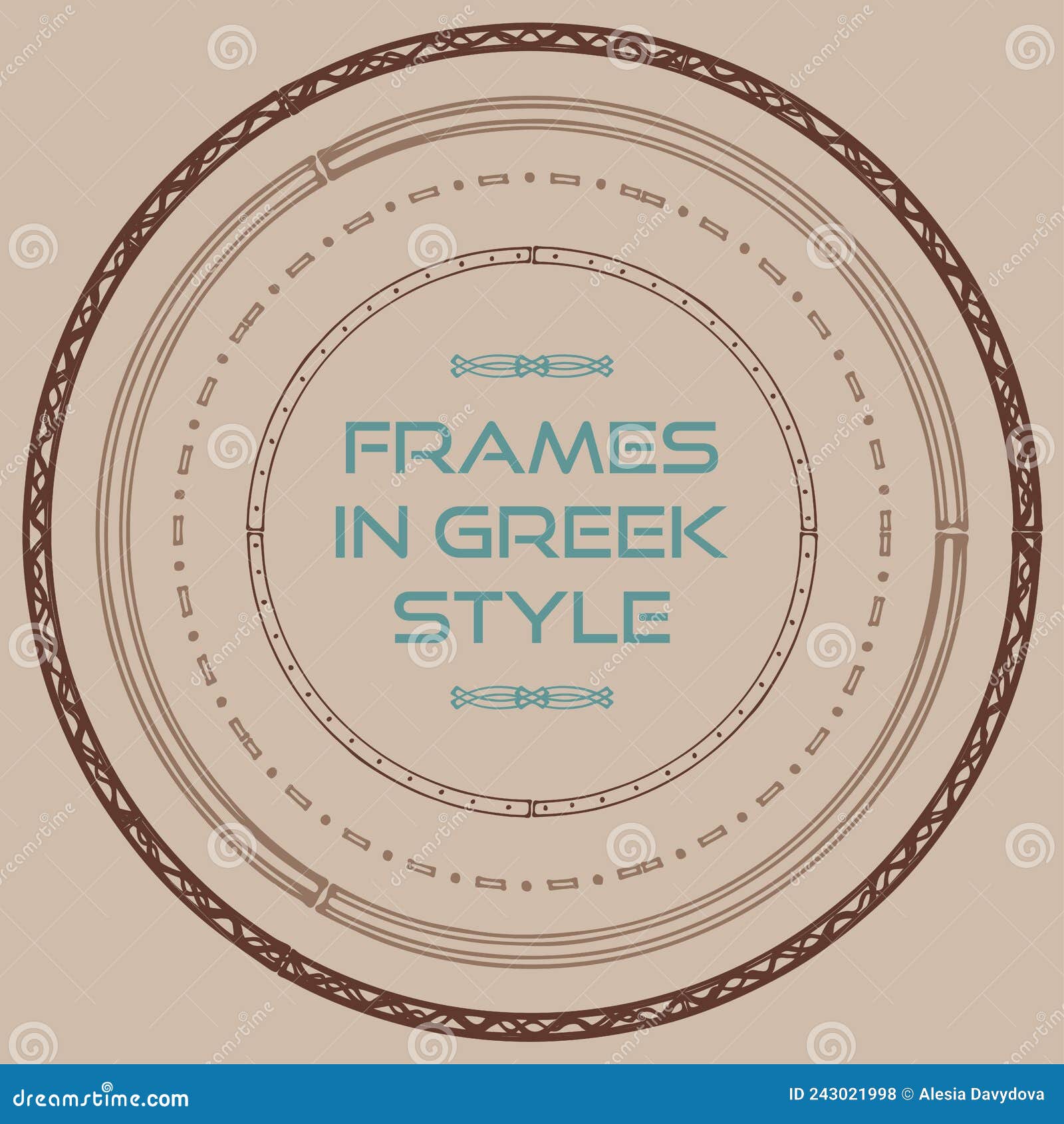 Decorative Frames in the Greek Style. Set of Vector Isolated Icons ...