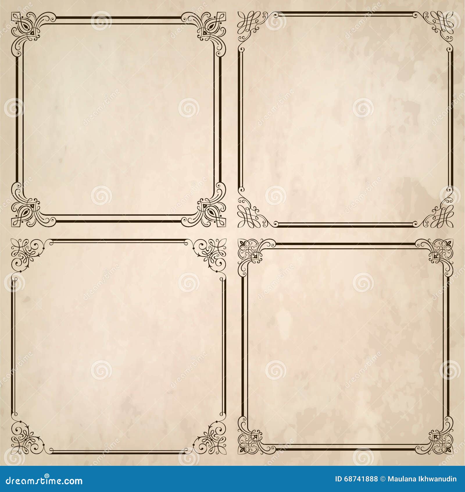 Decorative Frames with Paper Texture Stock Vector - Illustration of ...