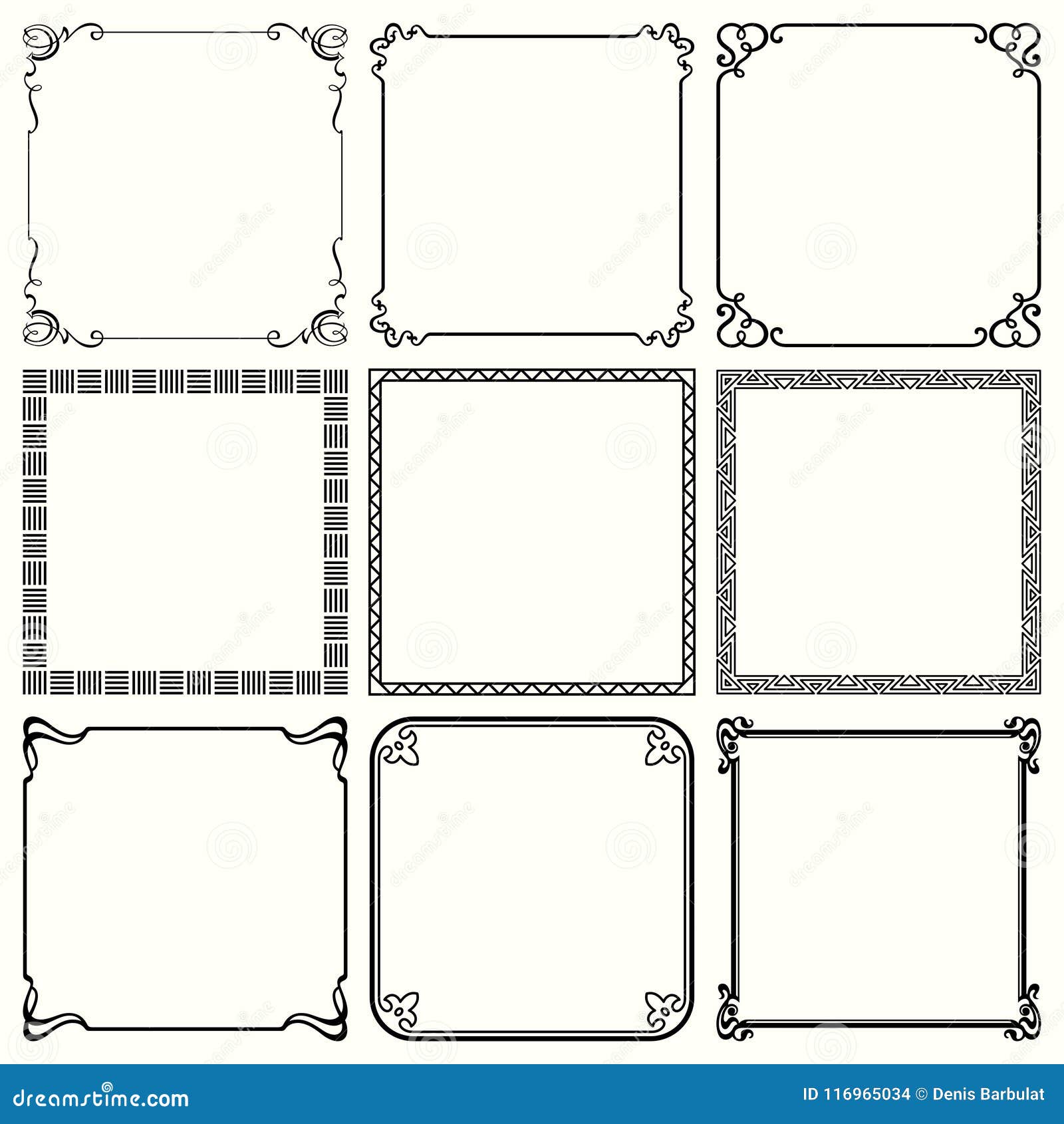 Decorative frames set 49 stock vector. Illustration of design - 116965034