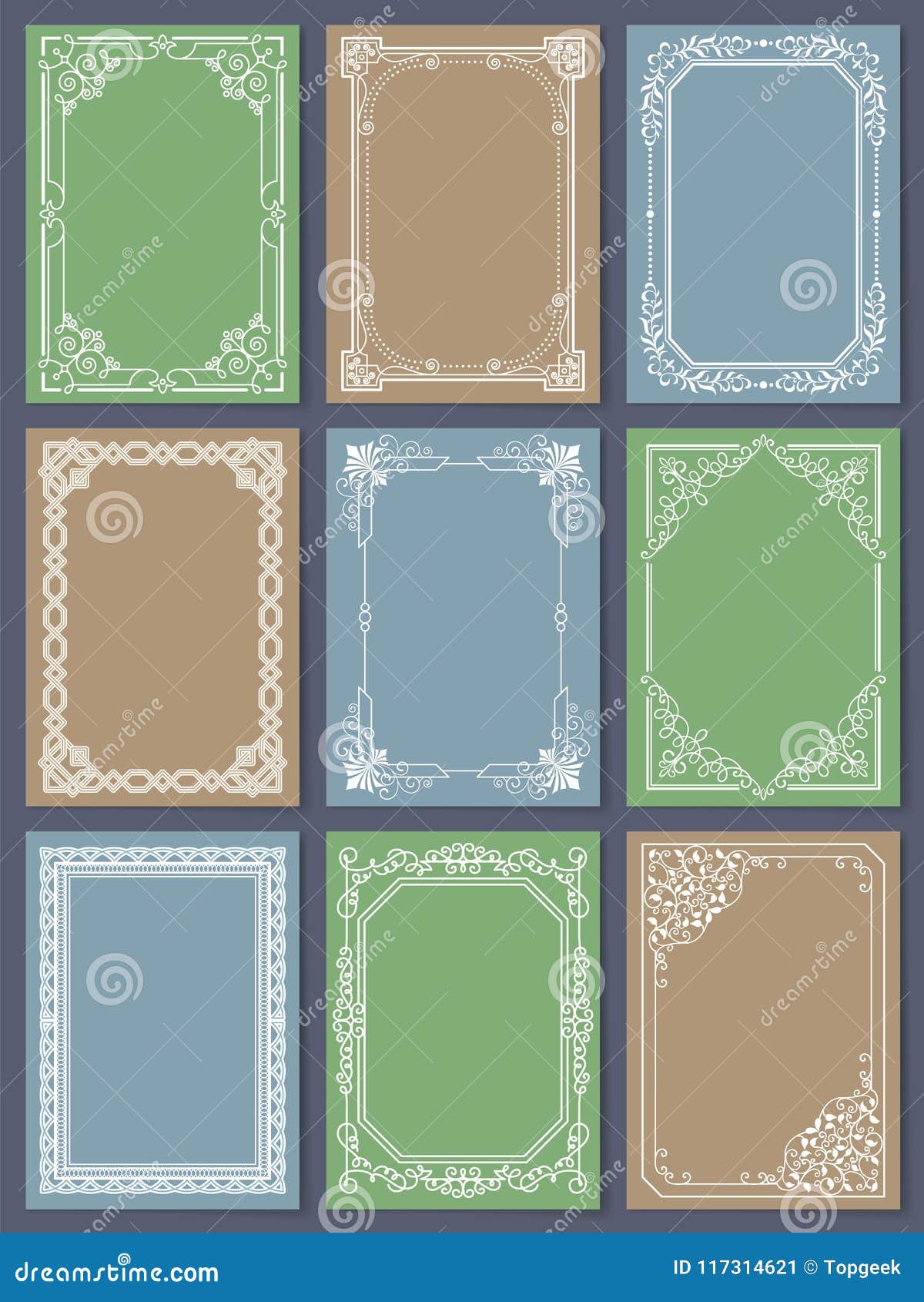 Decorative Frames Set of Curved Graphic Ornament Stock Vector ...