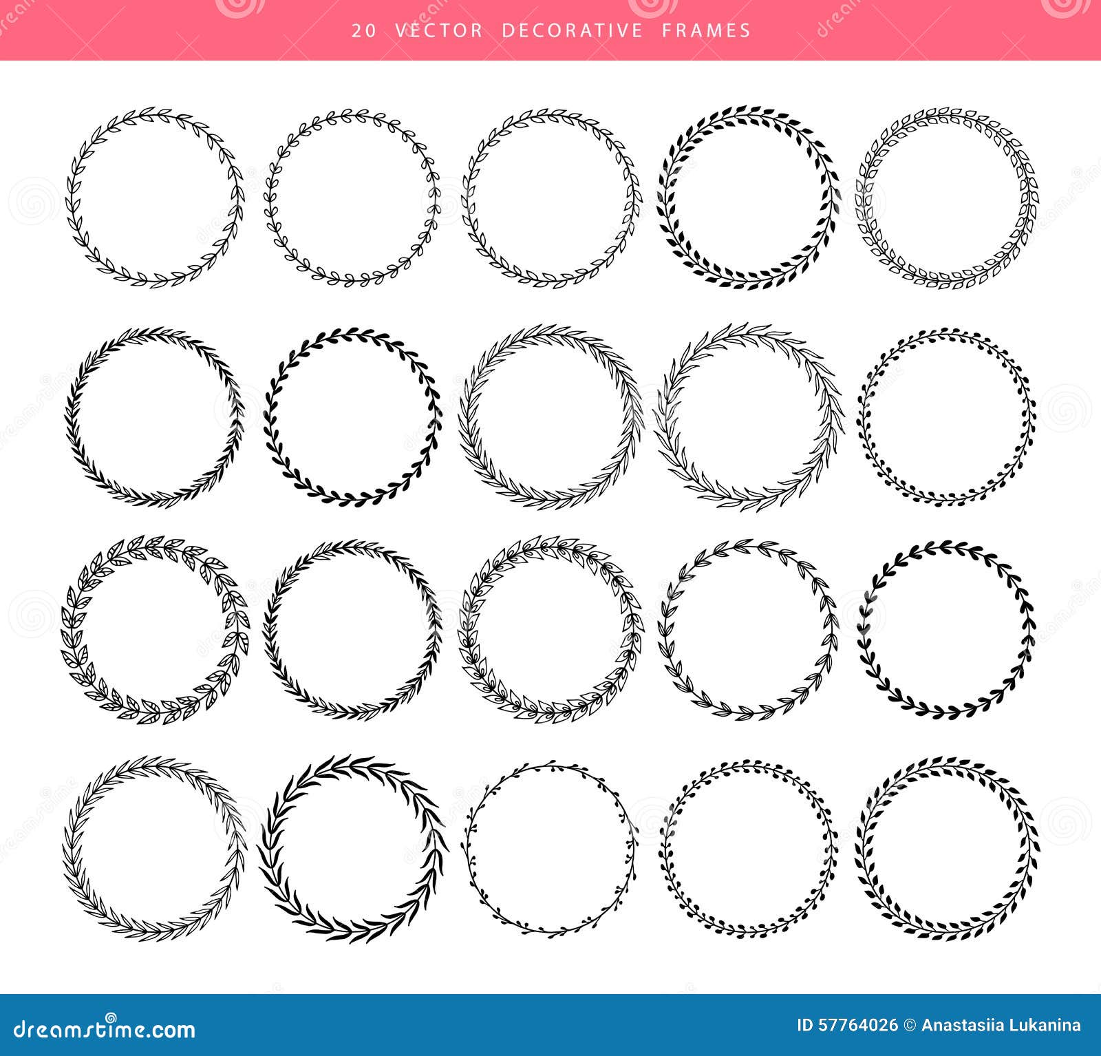 Decorative frames 20 set stock vector. Illustration of invitation ...