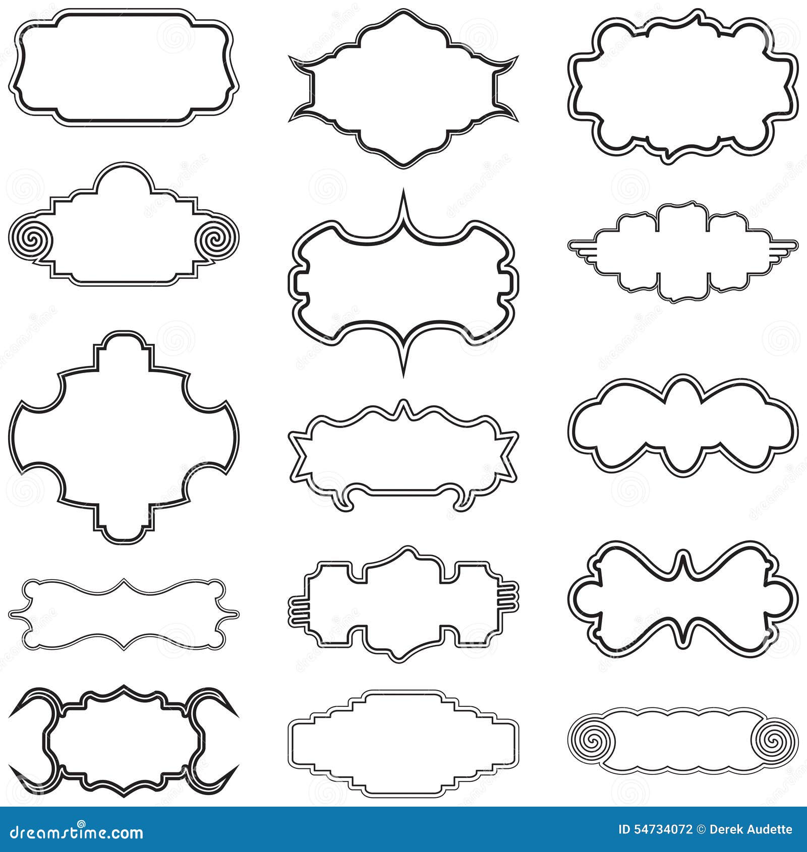 Decorative Frames Vector Collection Set Stock Vector - Illustration of ...